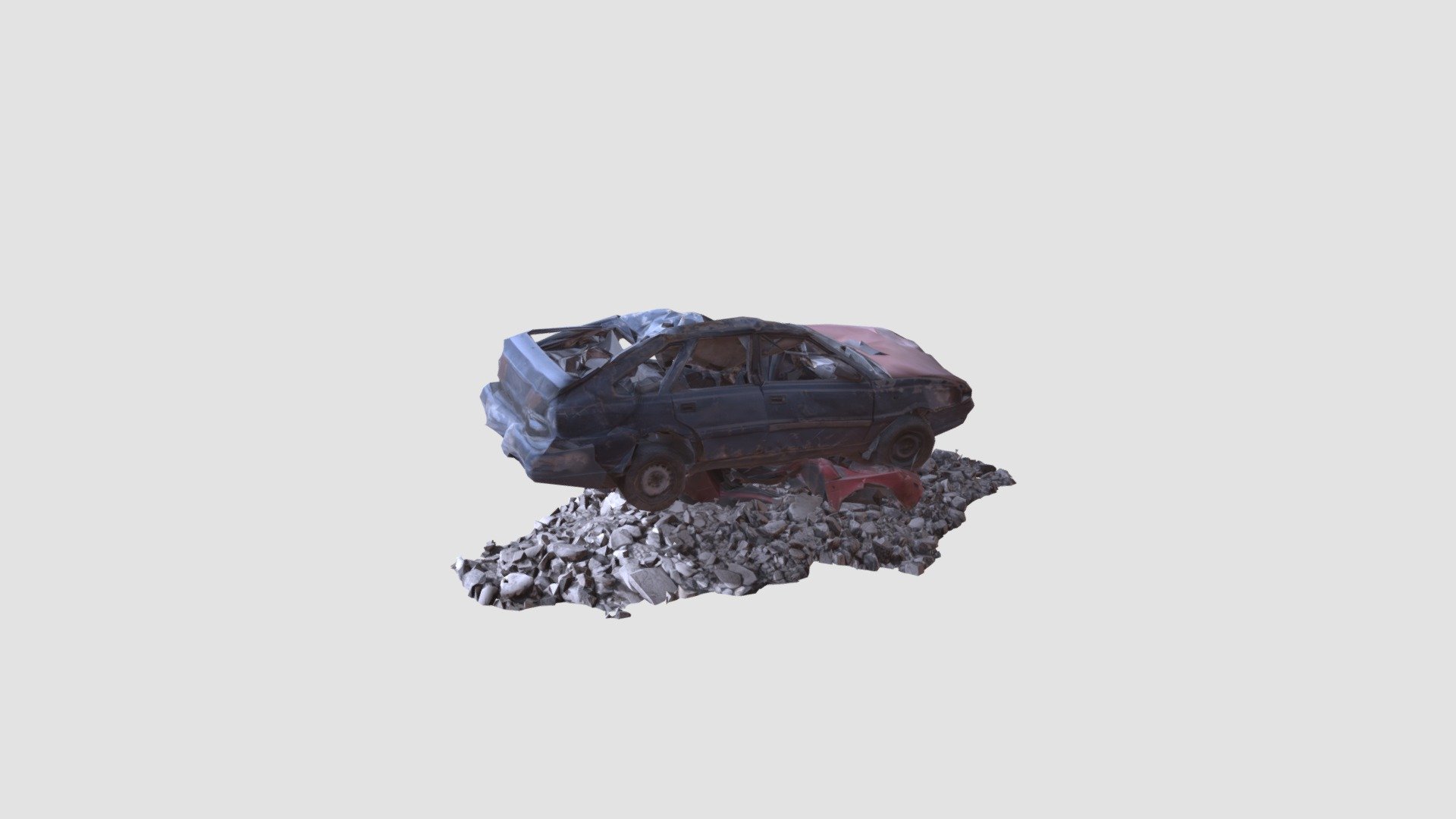 destroyed car - Buy Royalty Free 3D model by Evermotion [02c82a3 ...