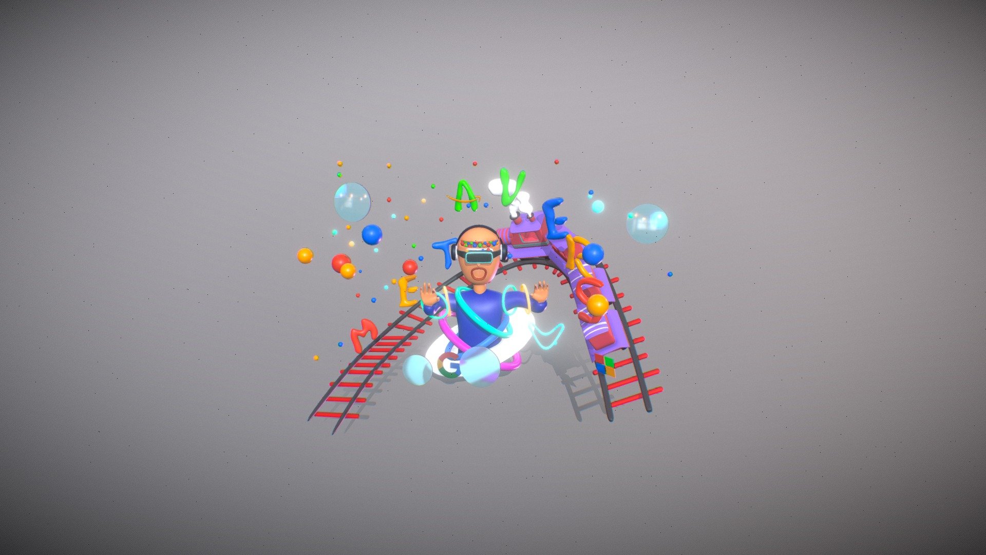 3D Doodle modeling, color shading and lighting - 3D model by ...