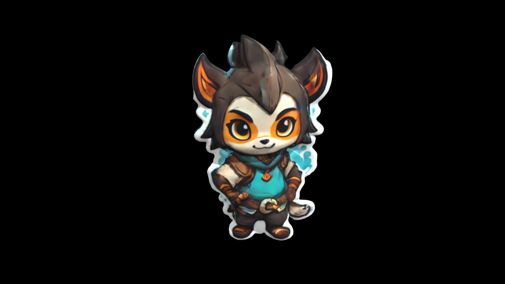 a sticker of a cartoon character with the let - Download Free 3D model ...