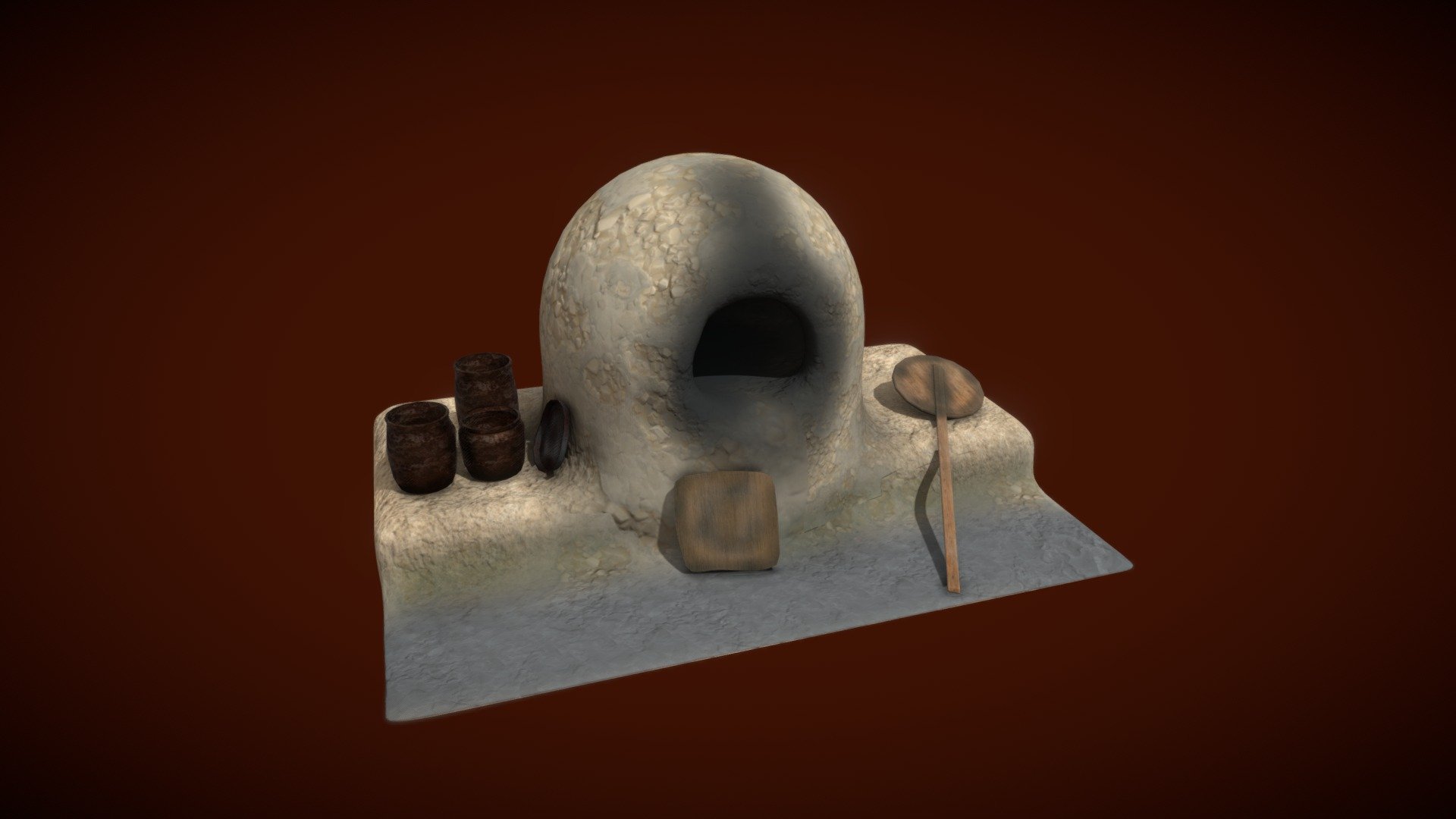 Moroccan Tafarnout Traditional Bread Baking - Download Free 3D model by ...