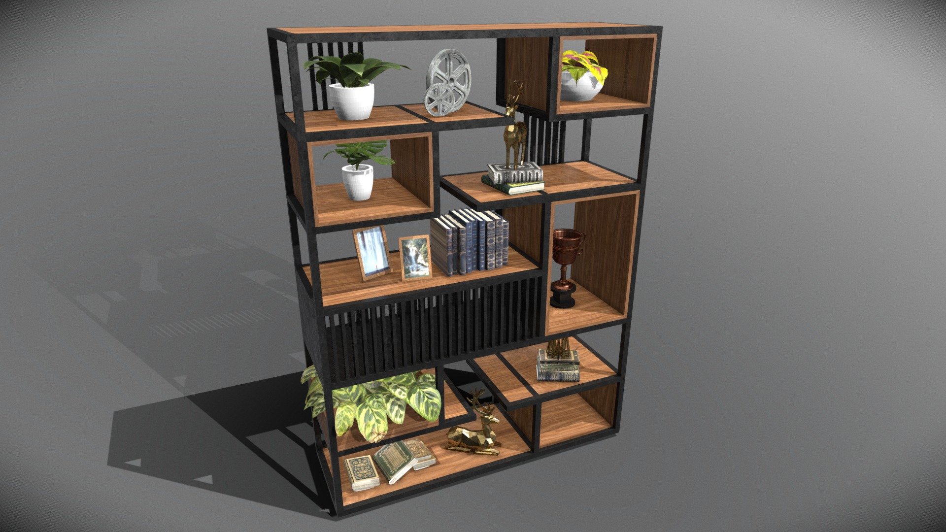 Metal frame bookcase - Download Free 3D model by 3D_for_everyone ...
