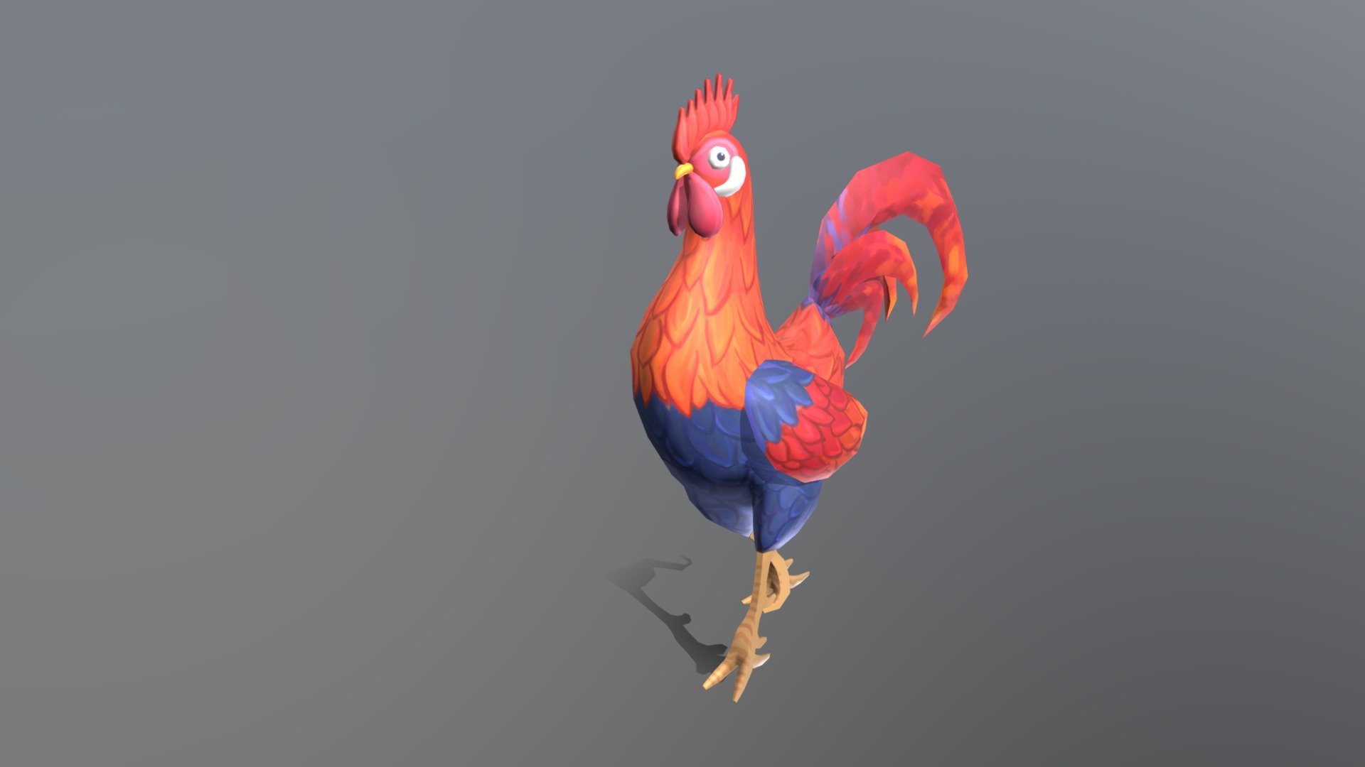 Handpainted Rooster - Download Free 3D model by Rukh3D [02ffc55] - Sketchfab