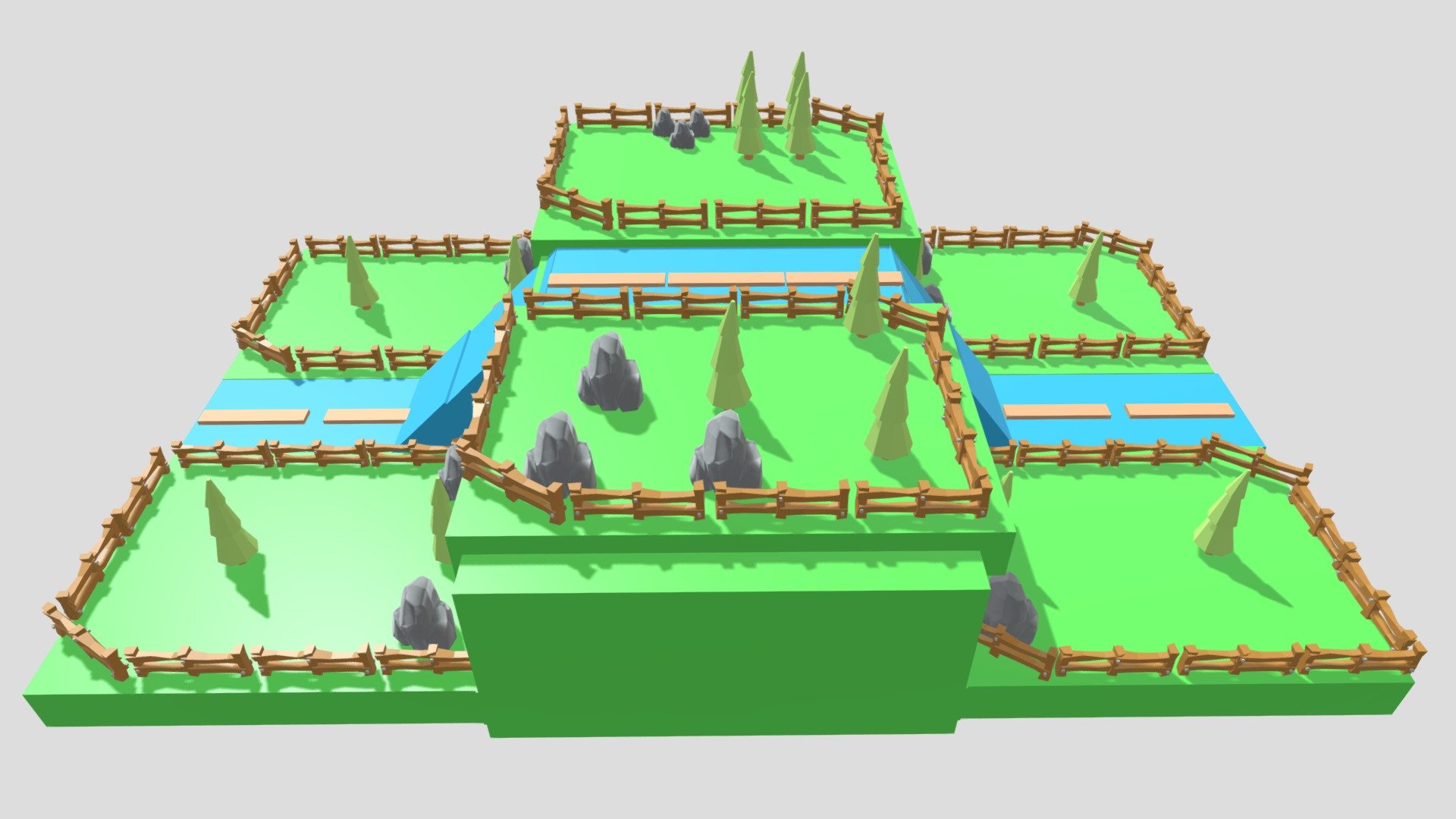 Low Poly Waterfall Map! - Download Free 3D model by ROB 3D ...