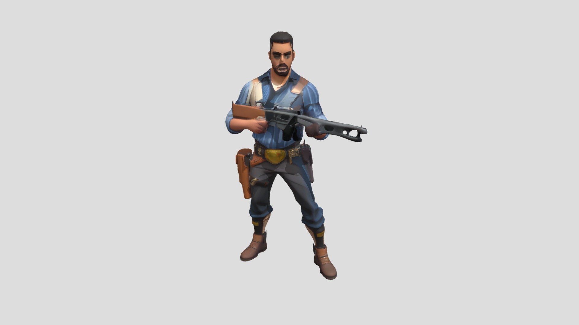 Video game character with a gun - 3D model by tuo.yang911008 [0305657 ...