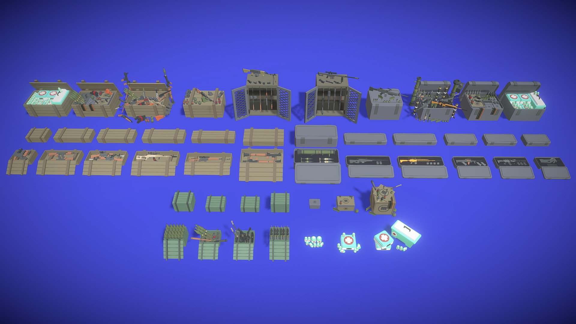 Low Poly Gun&Container Assets - 3D model by ozgunanilaltuntas [030767e ...