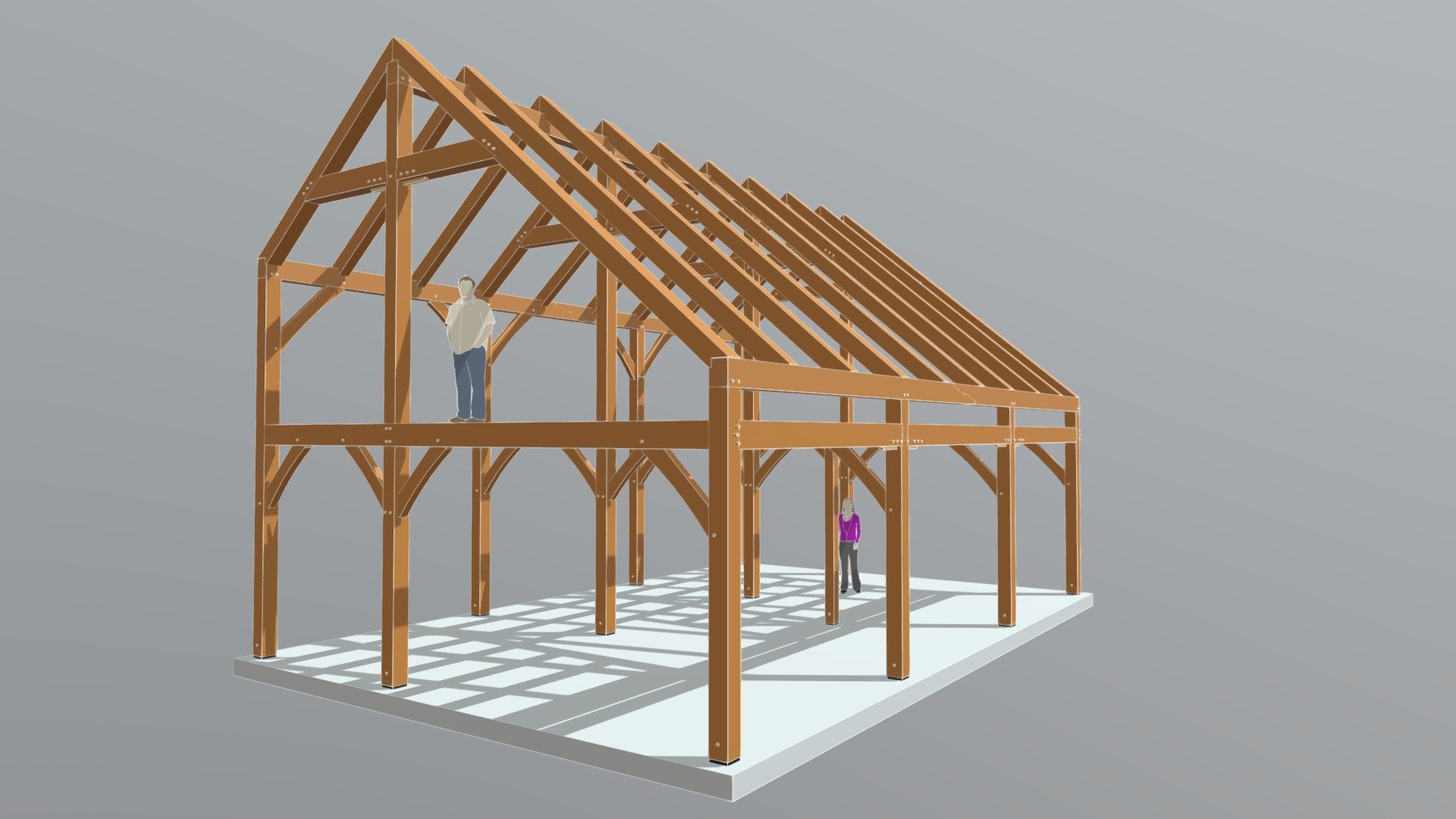 24x36 Saltbox Home Plan (06138) - 3D model by Timber Frame HQ ...