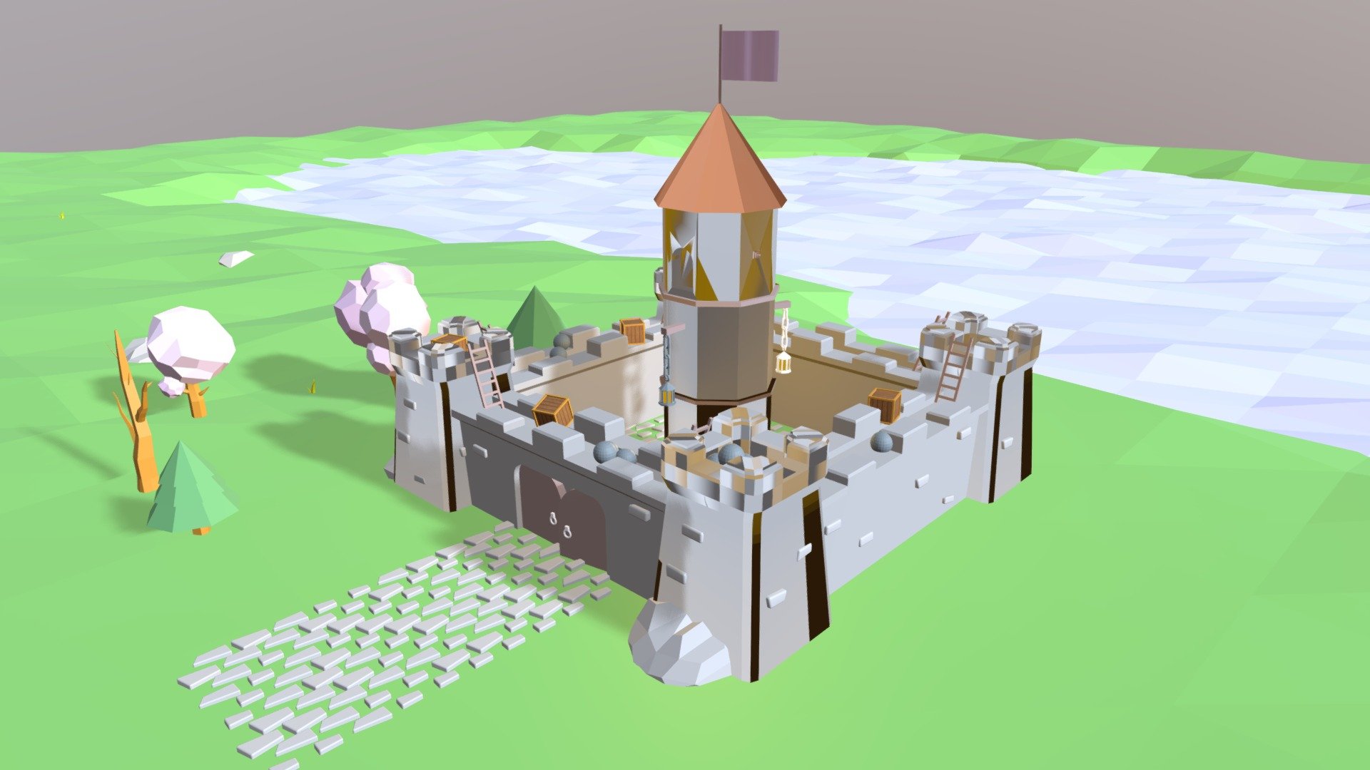 Castle (test) - Download Free 3D model by W1Indrunner [030fdff] - Sketchfab