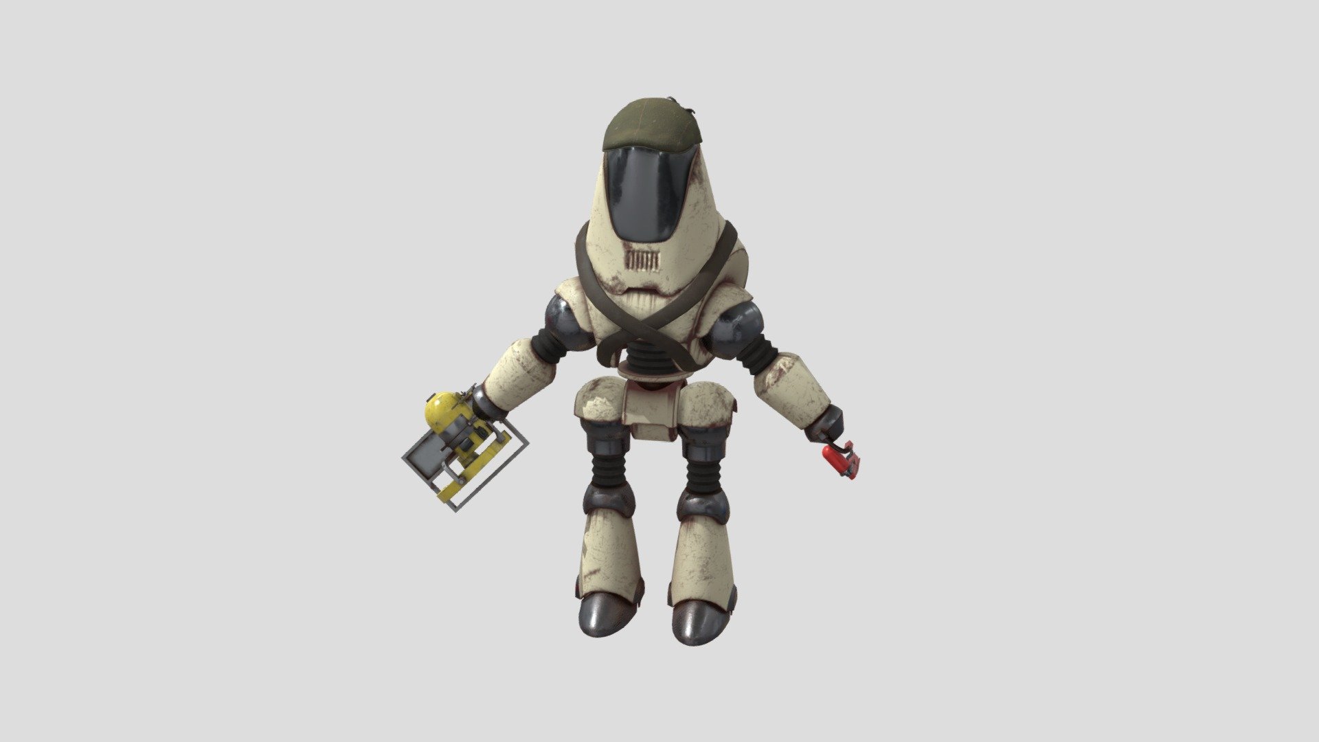 Protectron Woodworker - 3D model by Yano_vantii [0315a33] - Sketchfab