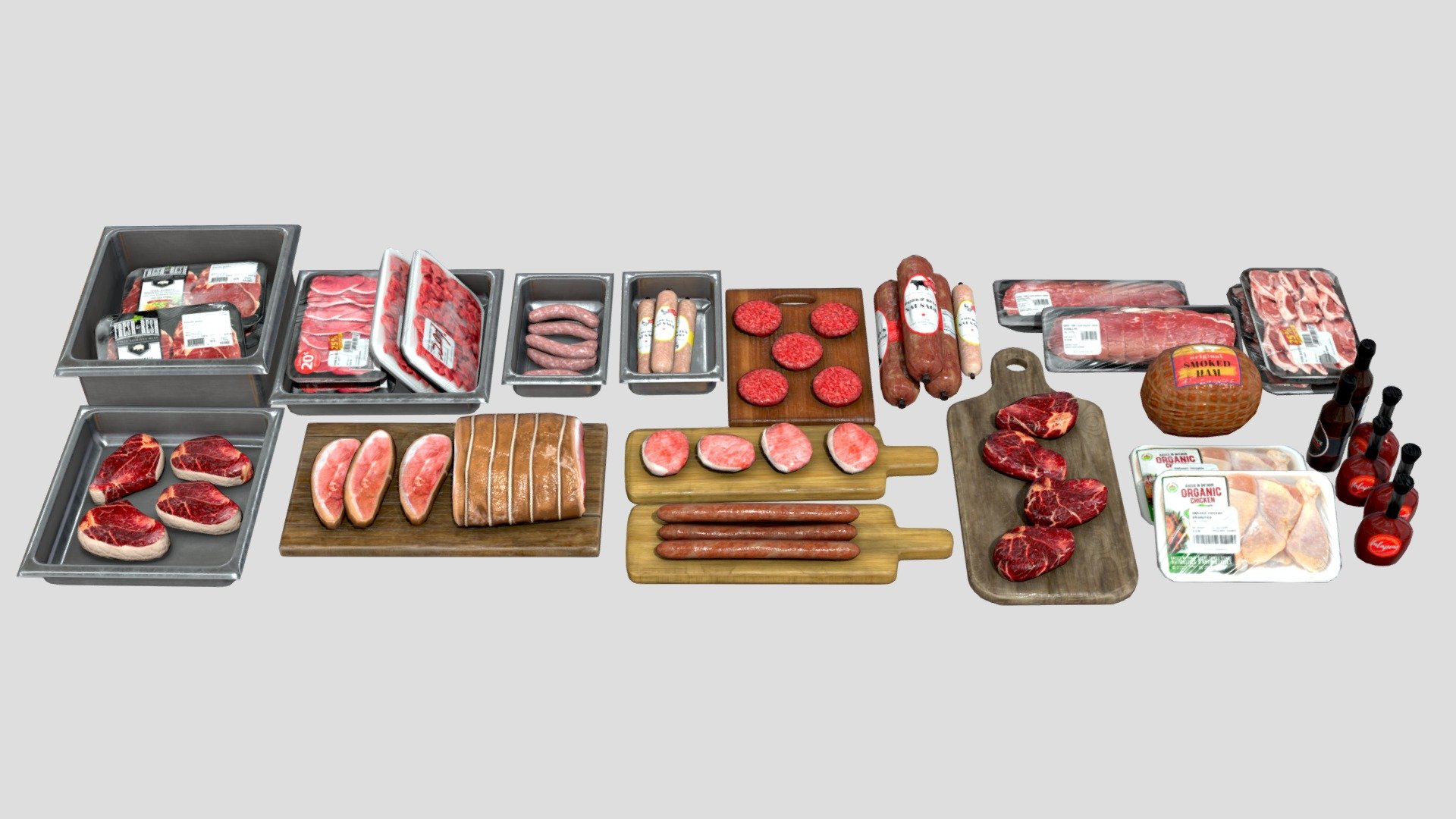 Meat Bundle - Buy Royalty Free 3D model by oonel [0316545] - Sketchfab ...