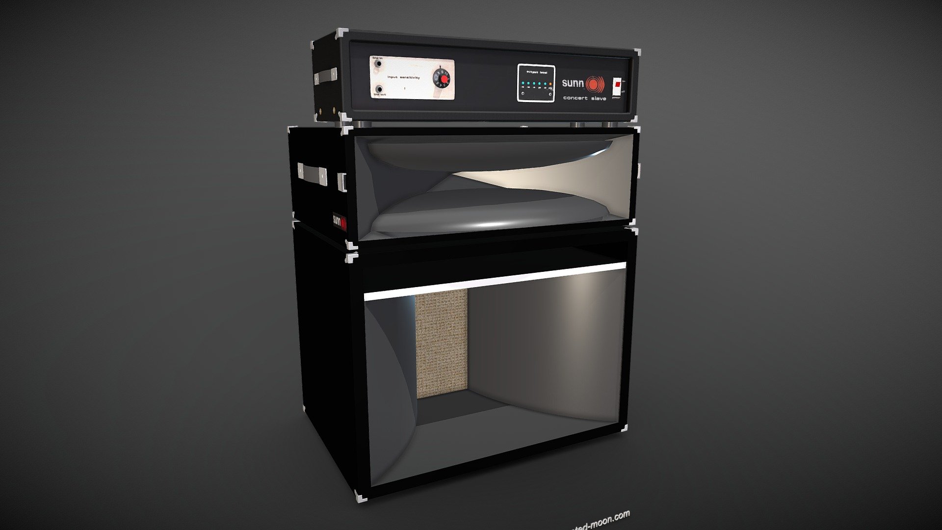Sunn 115SR Cabinet, Horn & Coliseum Slave Amp - 3D model by Rusted Moon ...