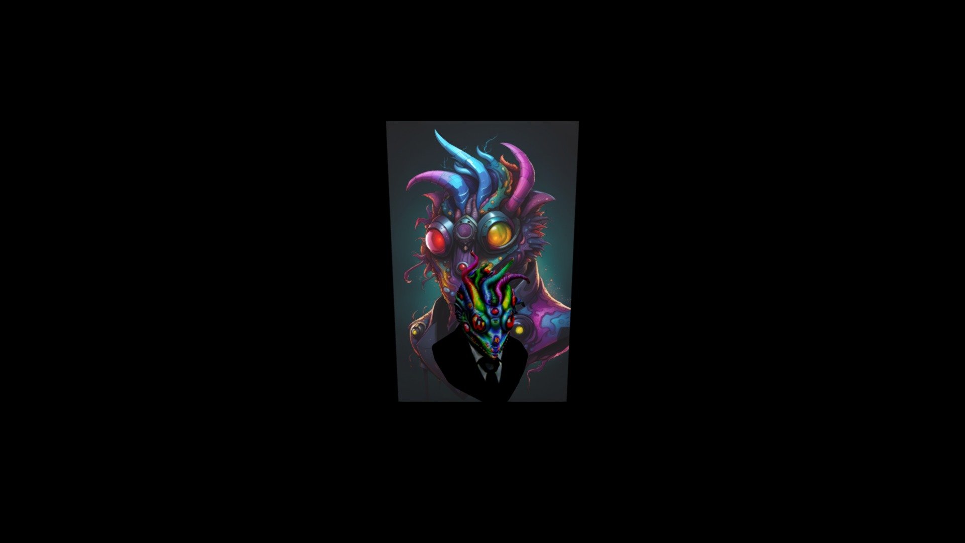 "Colorful Bust of a Monster in a Suit" A colo - Download Free 3D model ...