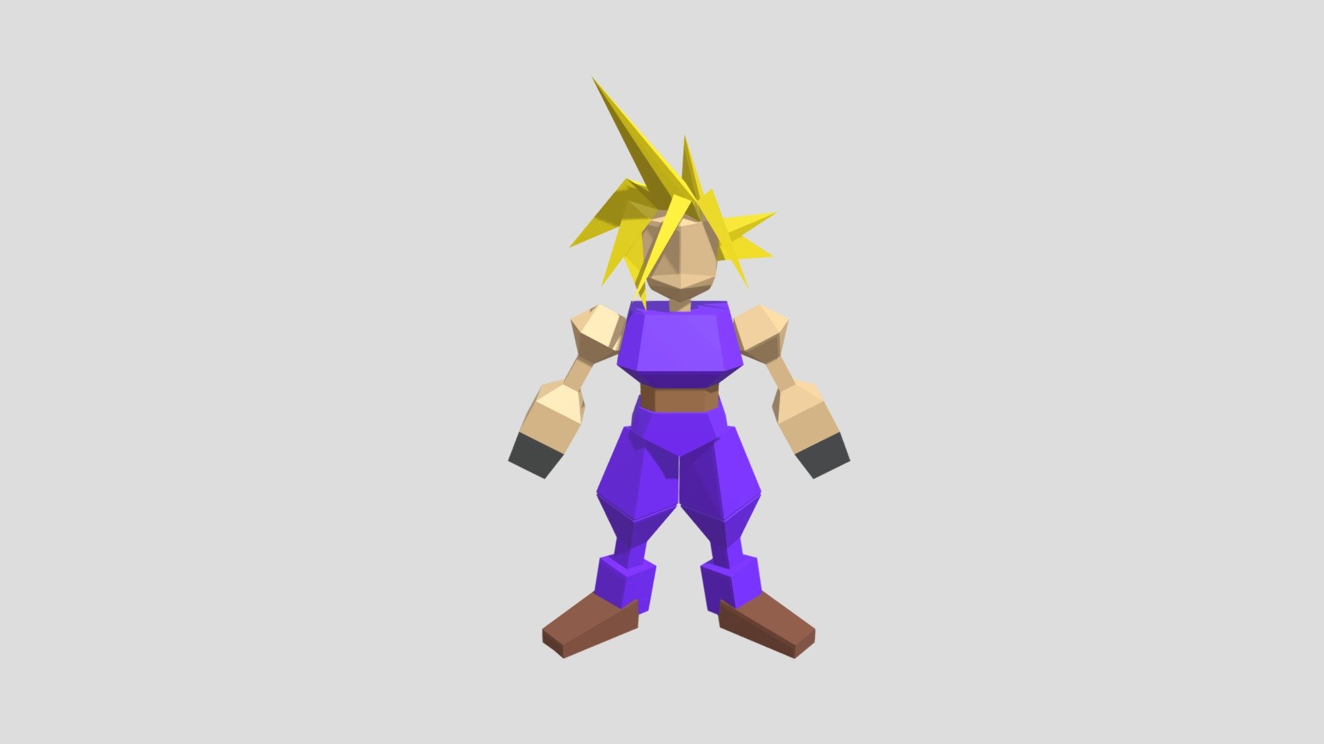 Low-Ploy Cloud;FFVII; - 3D model by JeffZhang [03228ef] - Sketchfab