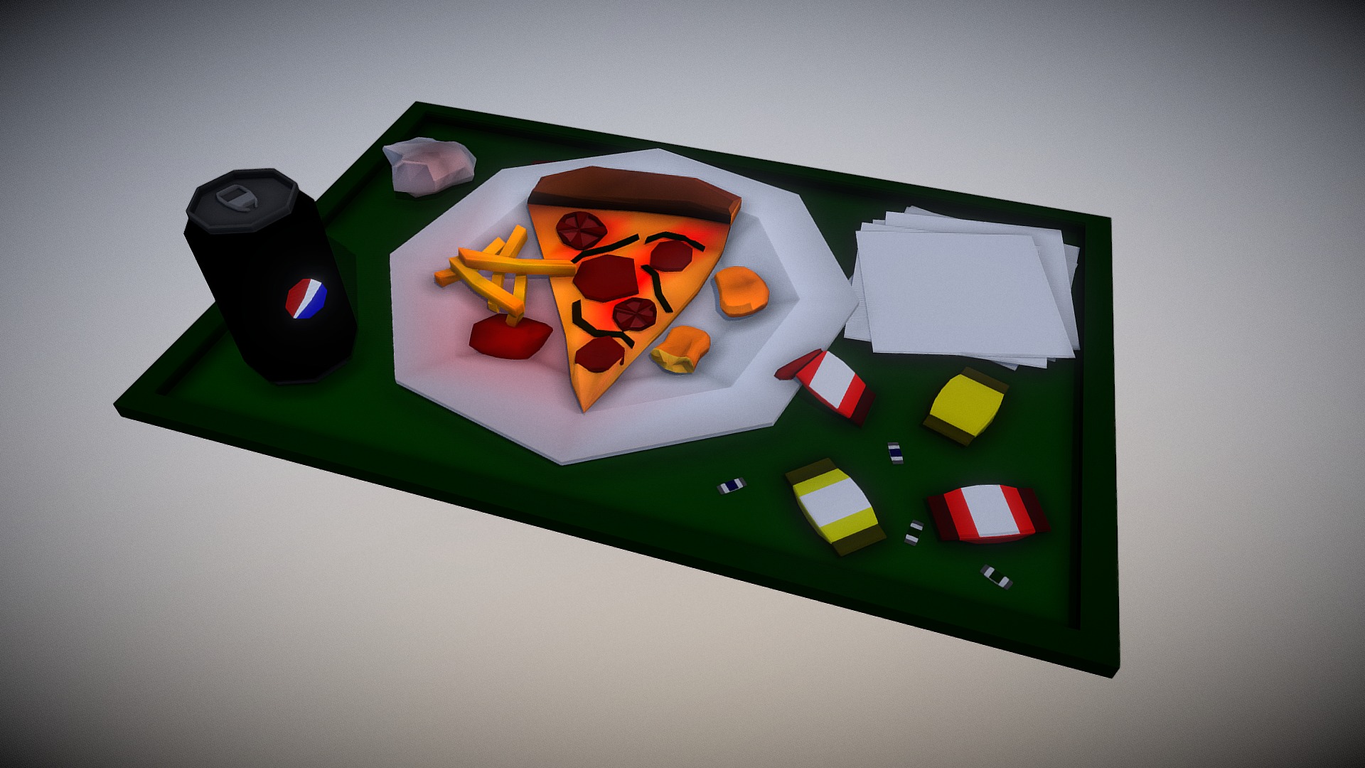 Pizza & Stuff - 3D model by Wuterghui [03232a7] - Sketchfab