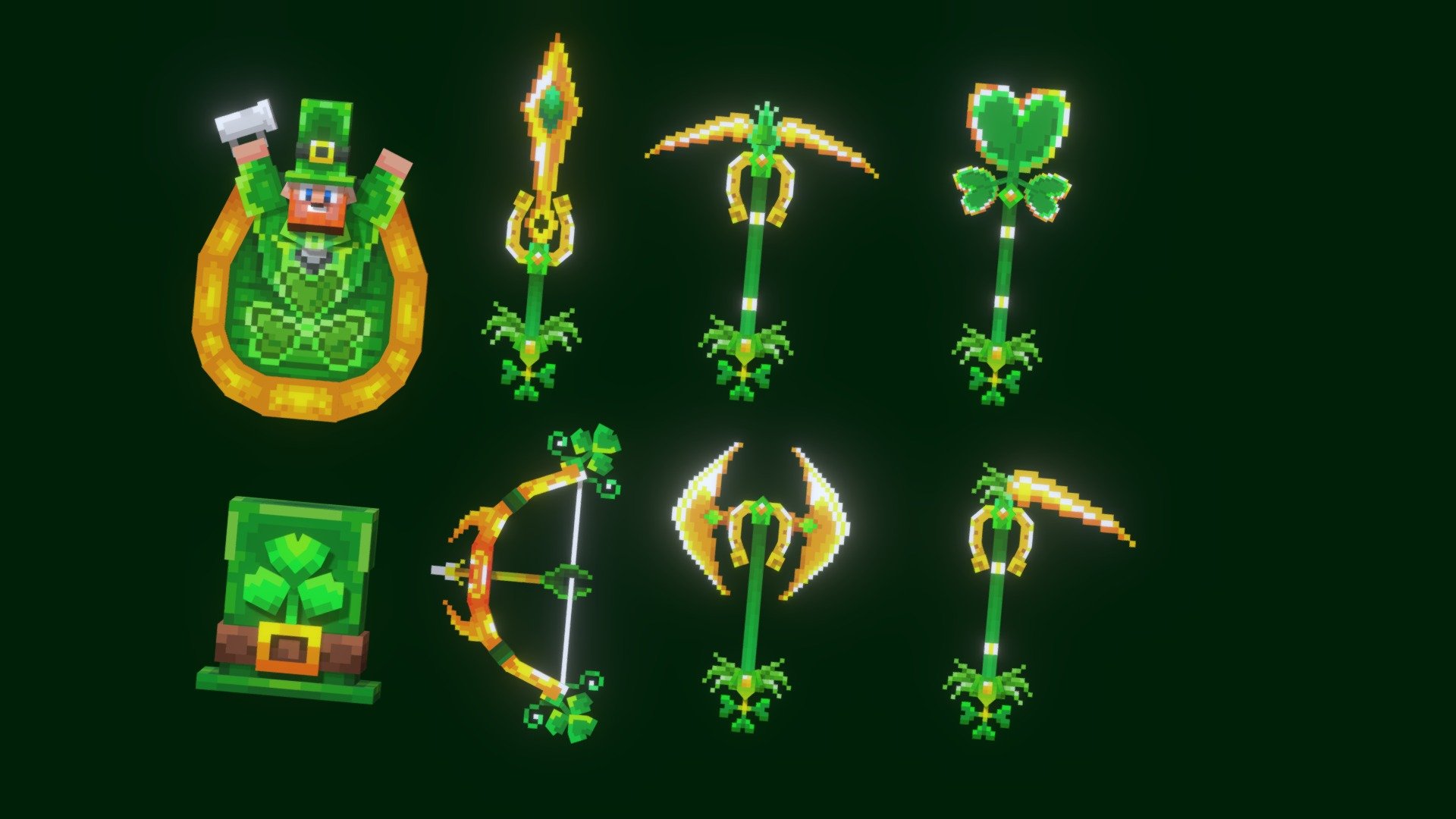 Saint's patrick Minecraft set - 3D model by cazfps [033332f] - Sketchfab