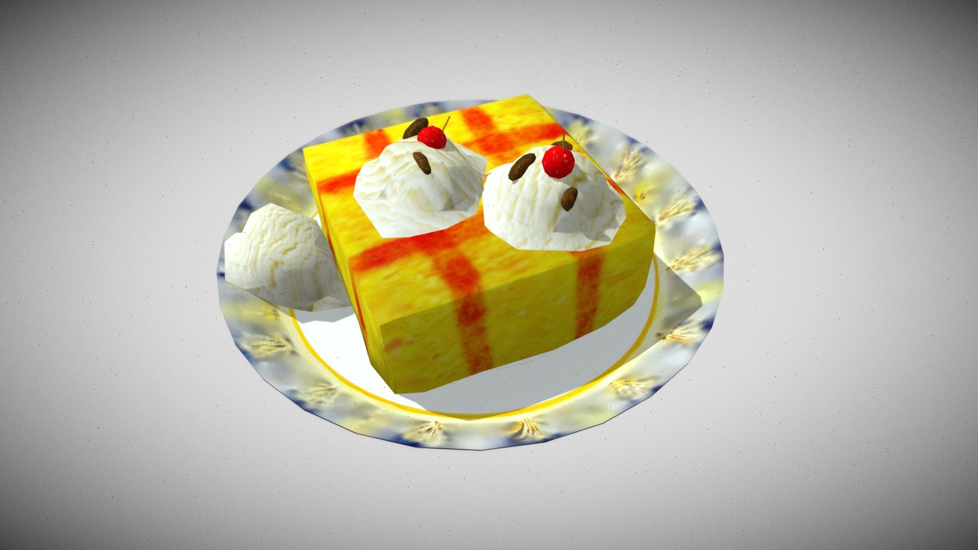 Anime Shibuya Honey Toast with Coconut Ice Cream - Buy Royalty Free 3D ...