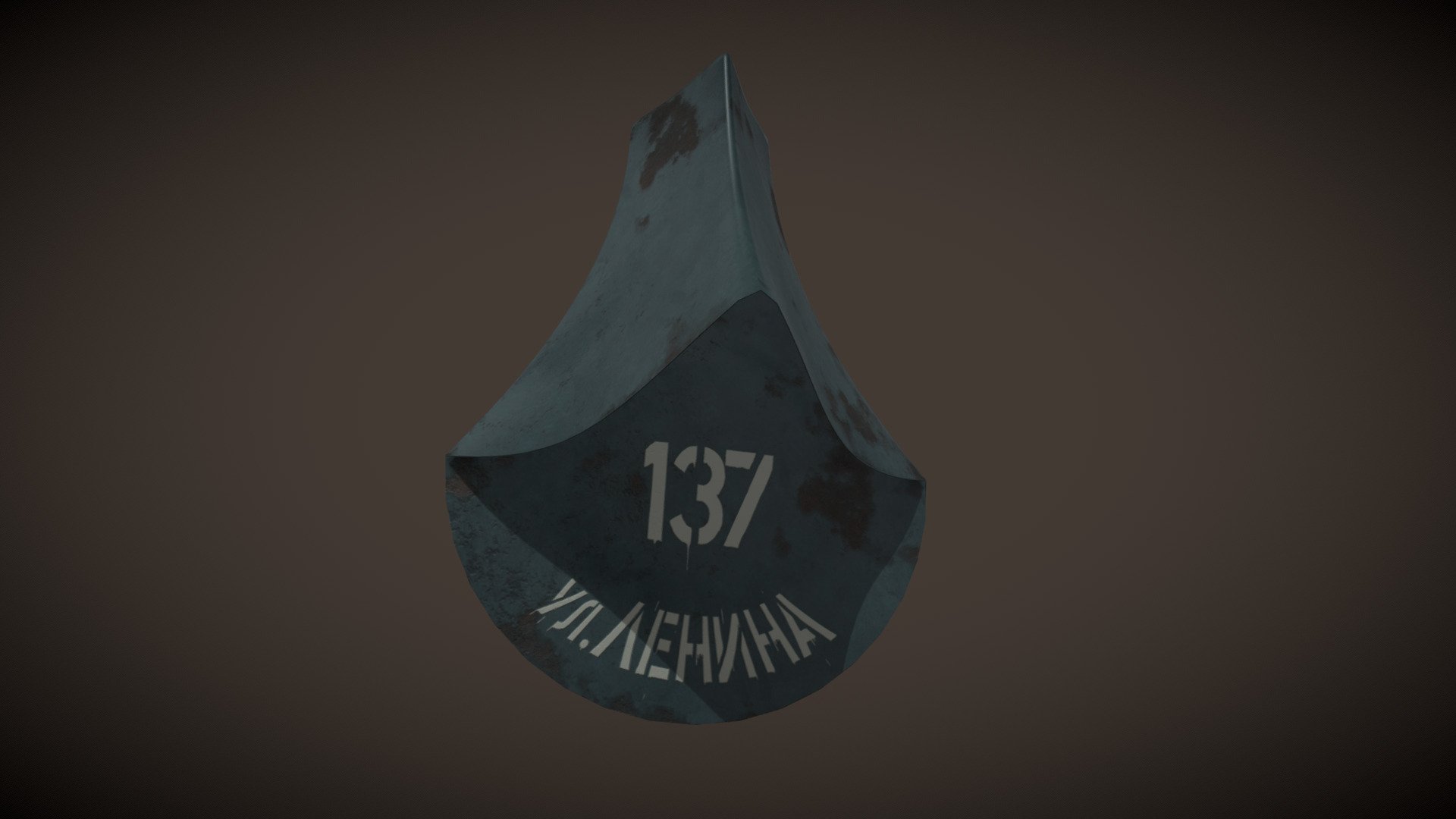 A soviet street sign "Lenin street". - Download Free 3D model by Valger ...