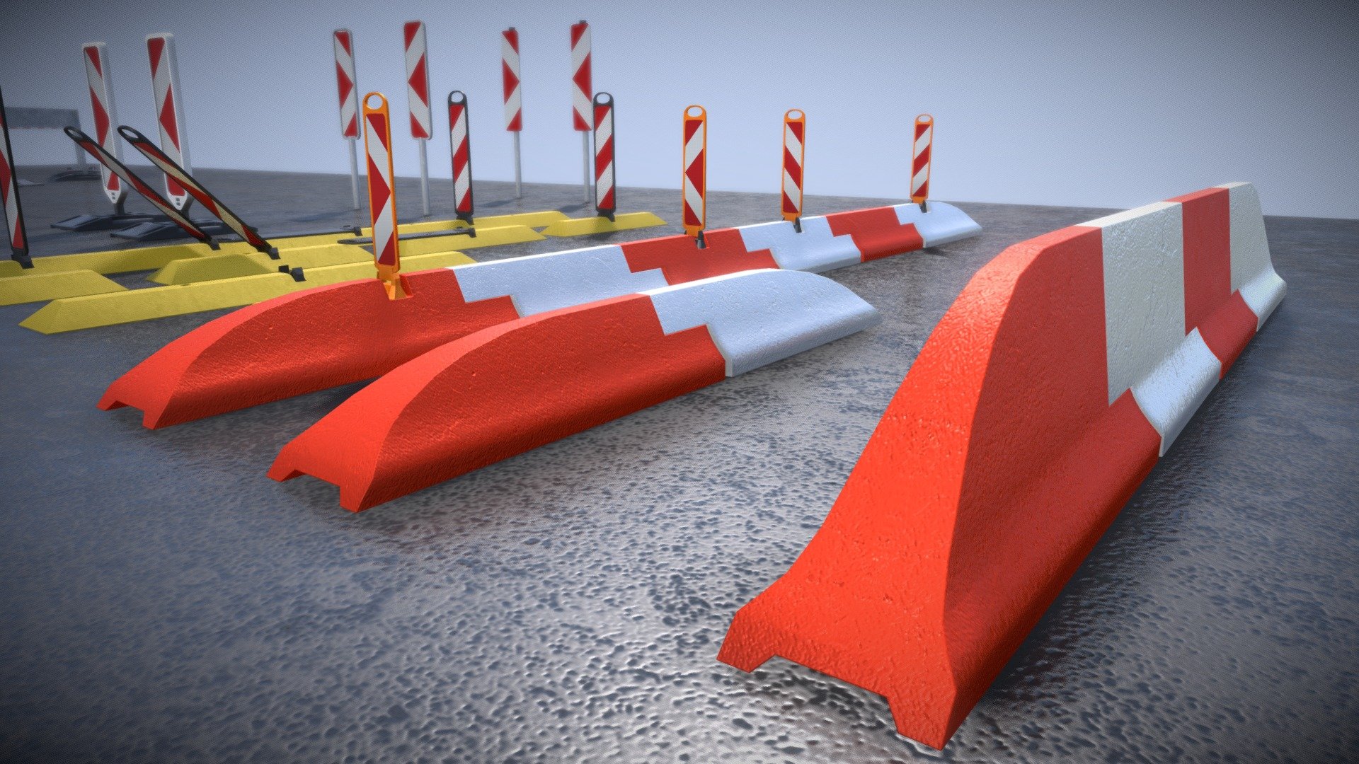 Construction Site Barriers (WIP-3) - 3D model by VIS-All-3D (@VIS-All ...