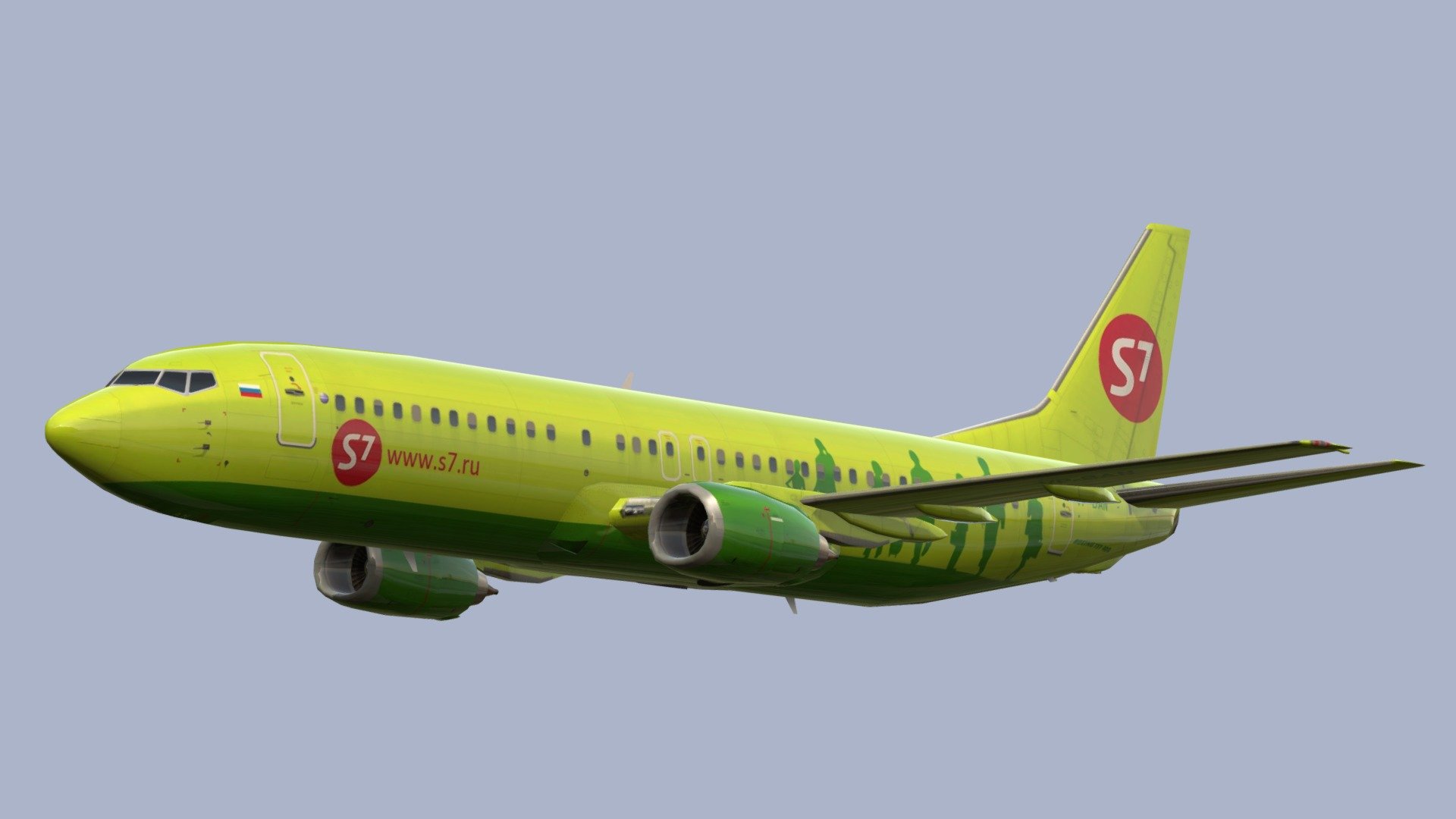 S7 Airlines Boeing 737-400 - Download Free 3D model by OUTPISTON [033ae59] - Sketchfab