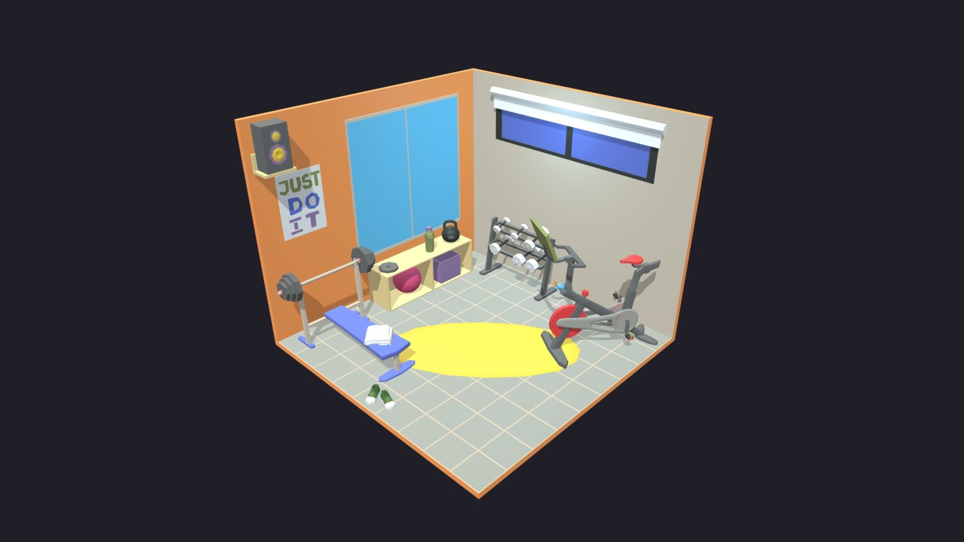 Gym Room 9 Low-poly 3D model - Buy Royalty Free 3D model by Mnostva ...
