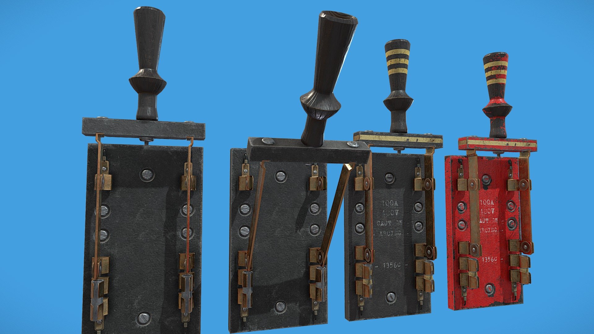 Early 1900s Knife Switches Type C - Download Free 3D model by Mad ...