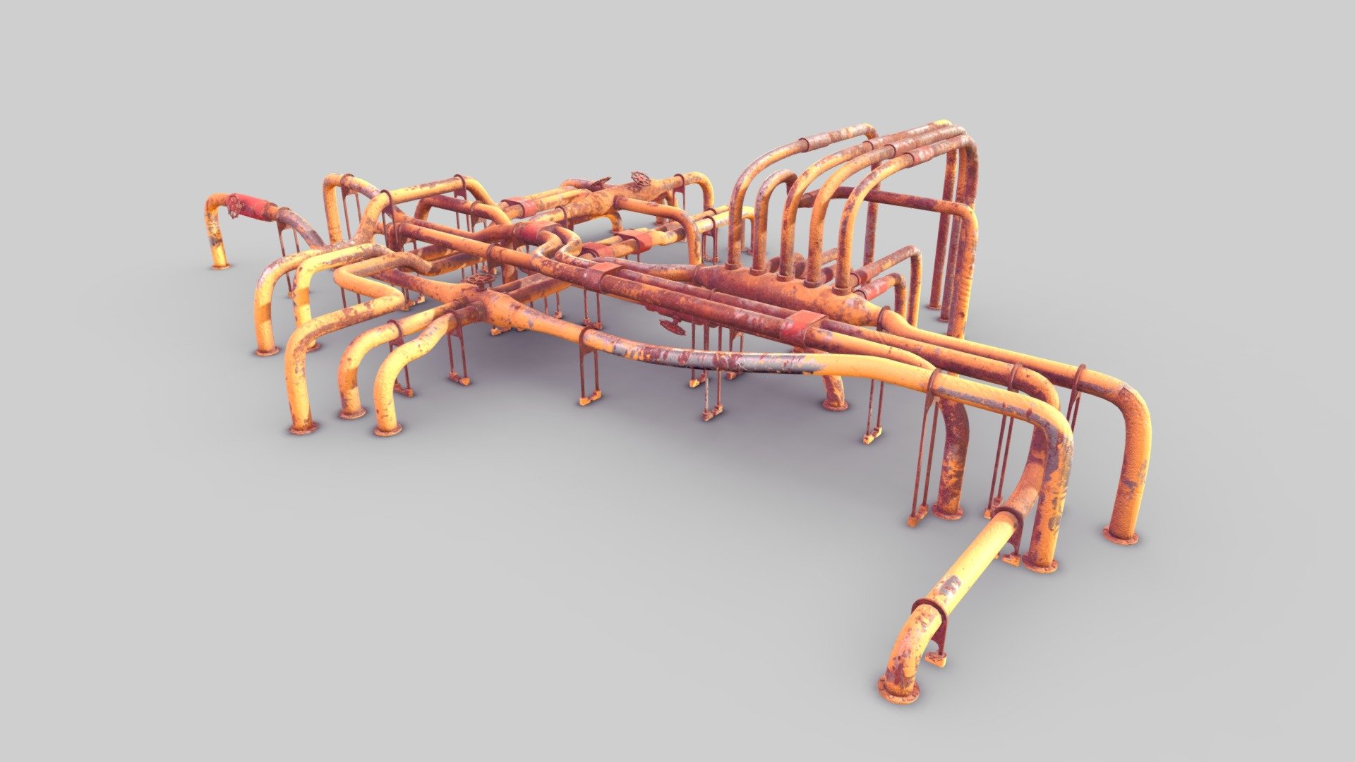 Rusty Steampunk Pipes - 3D model by DefaultBox [034b797] - Sketchfab