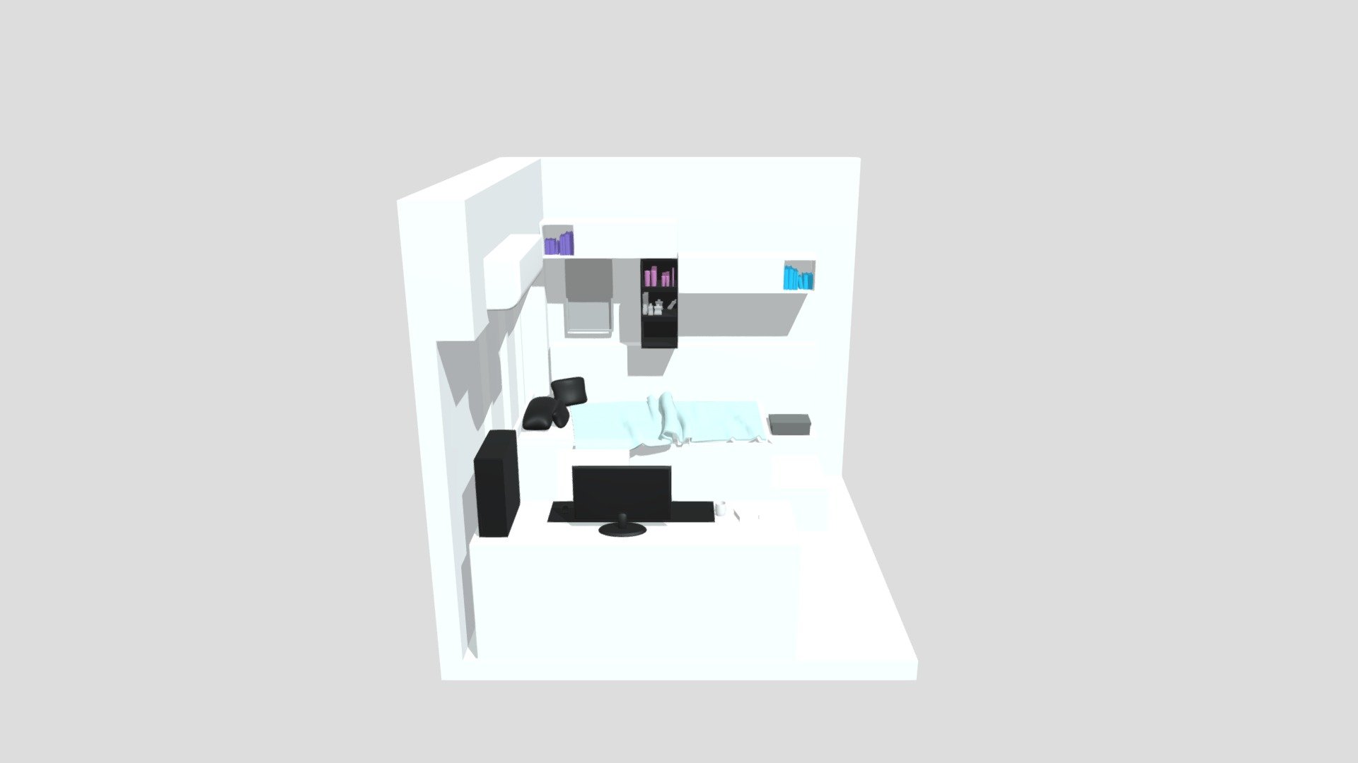 Isometric Room - No Texture - 3D model by nerito [036a82b] - Sketchfab