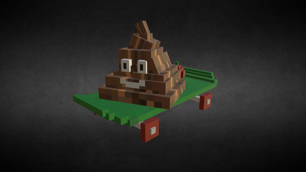Poop Emoji on a skateboard with an apple - 3D model by dragnoz [036df14 ...