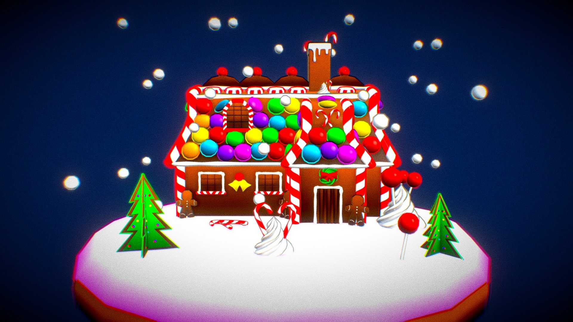 Gingerbread Christmas House - Holidays Challenge - Buy Royalty Free 3D ...