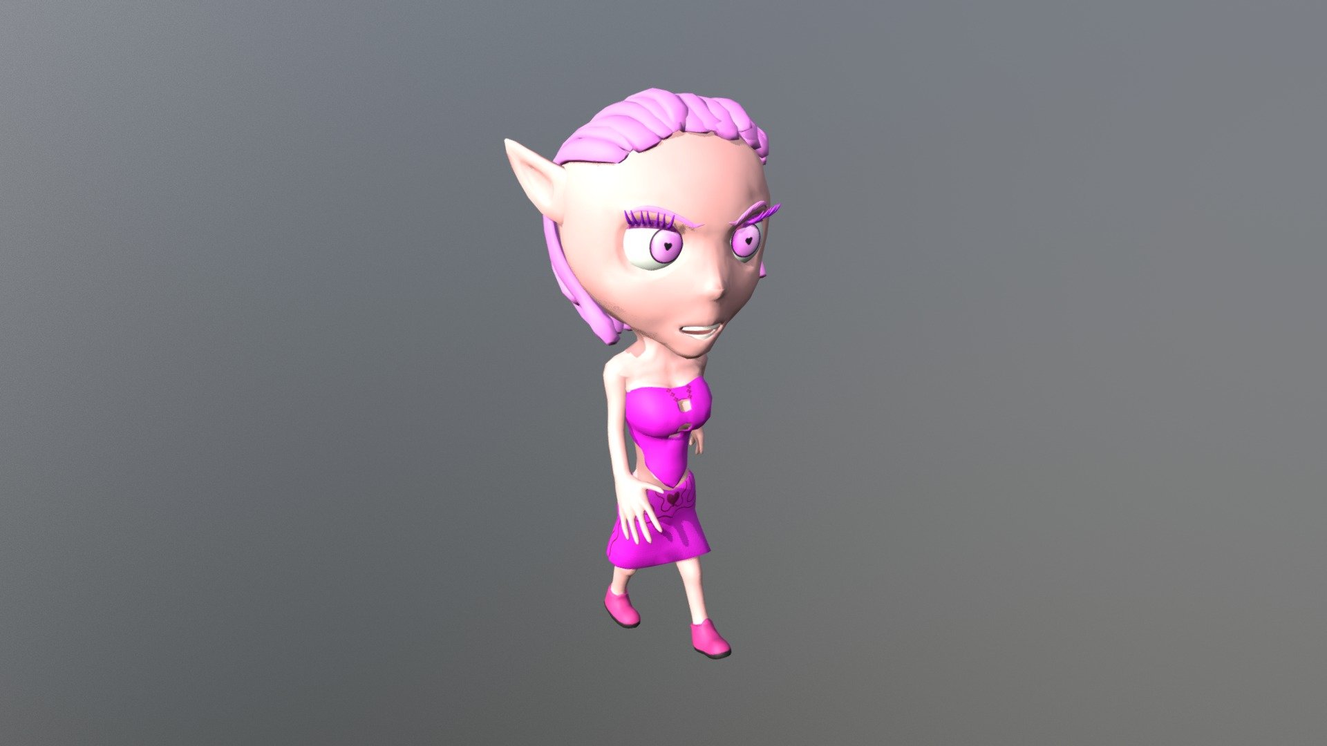 Chibi Elf Female - Walk Cycle Blockout - 3D model by JohannMc [0371532 ...