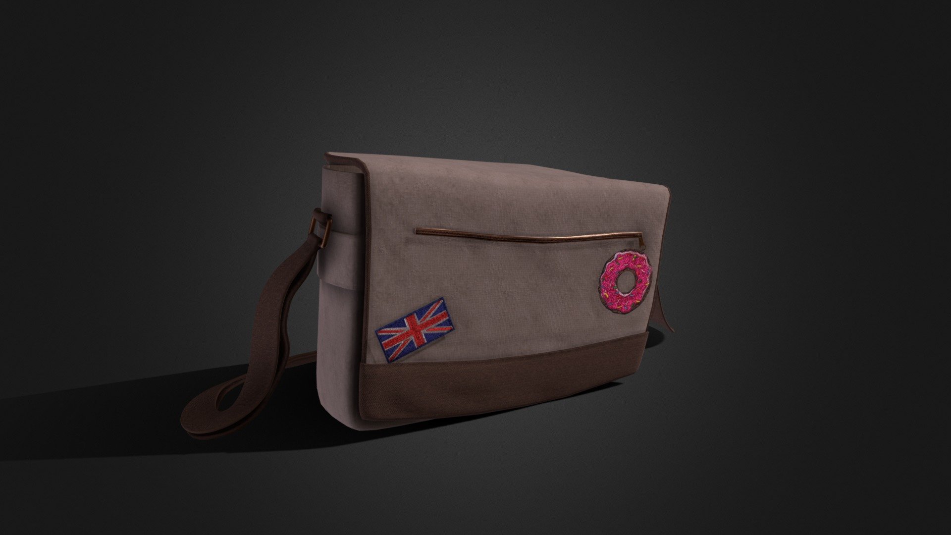 Tweed messenger bag - Download Free 3D model by Brendan Wood ...