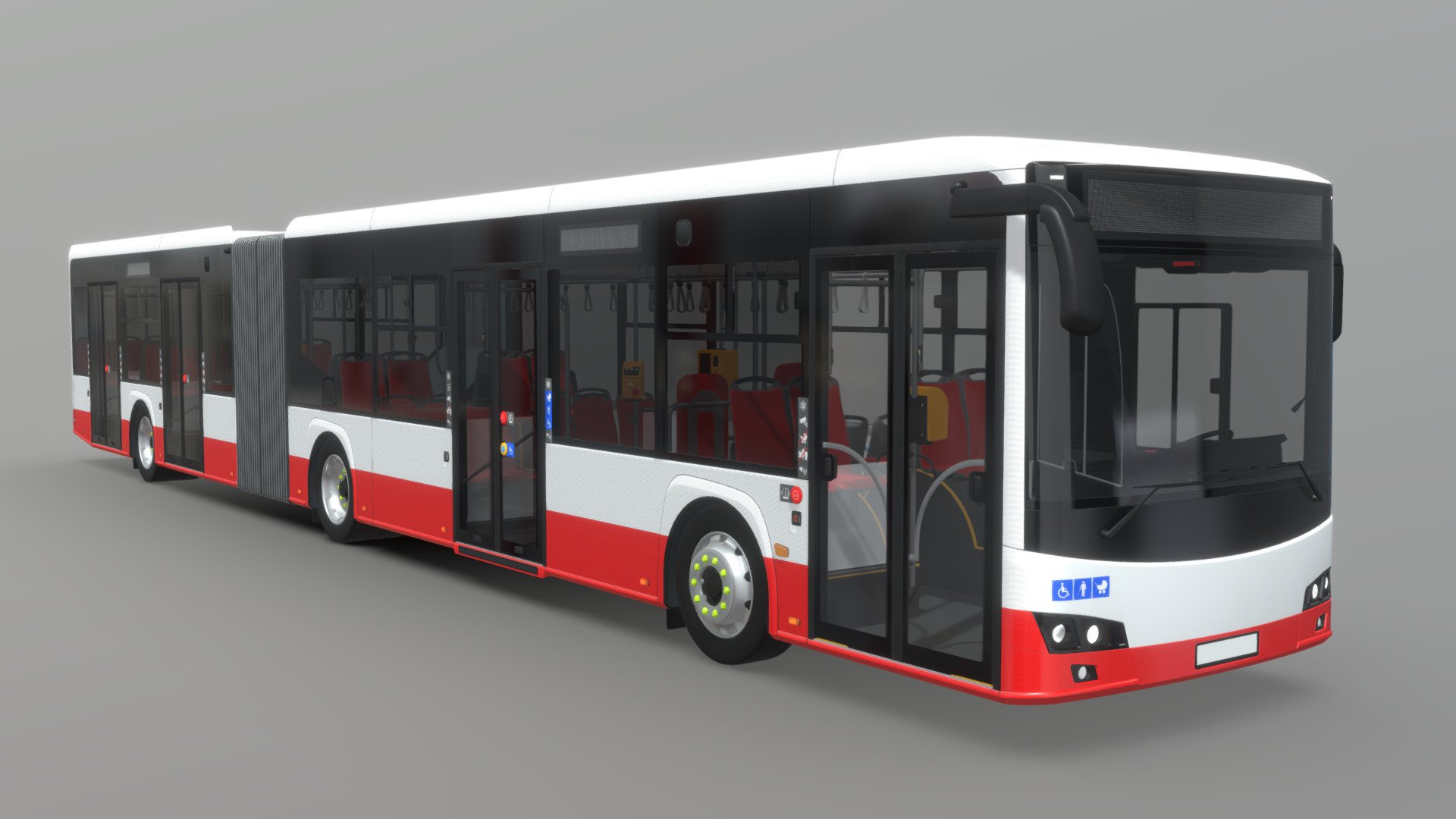 Articulated City Bus II gen [Full Interior] - Buy Royalty Free 3D model ...