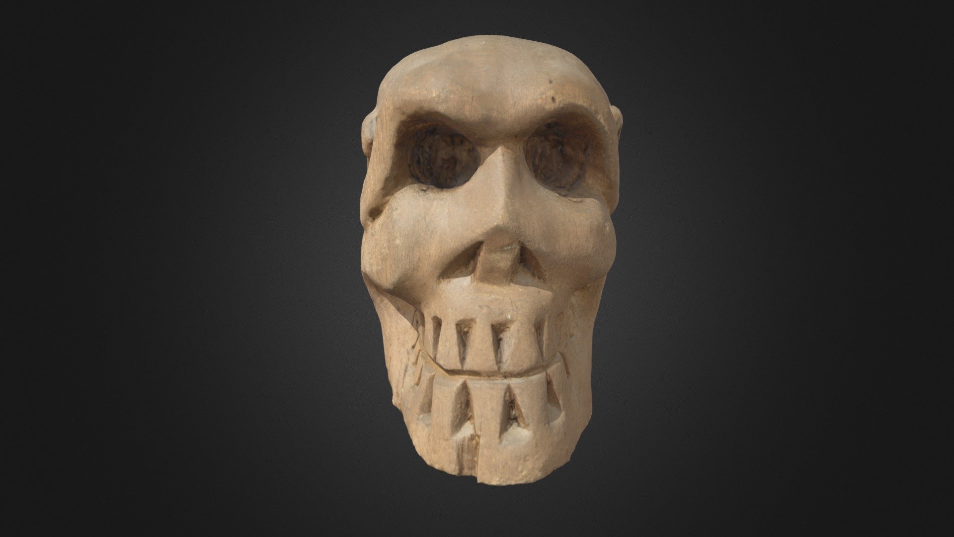 Hand-Carved Wooden Skull - 3D Model.2 - 3D model by ACapture360 ...