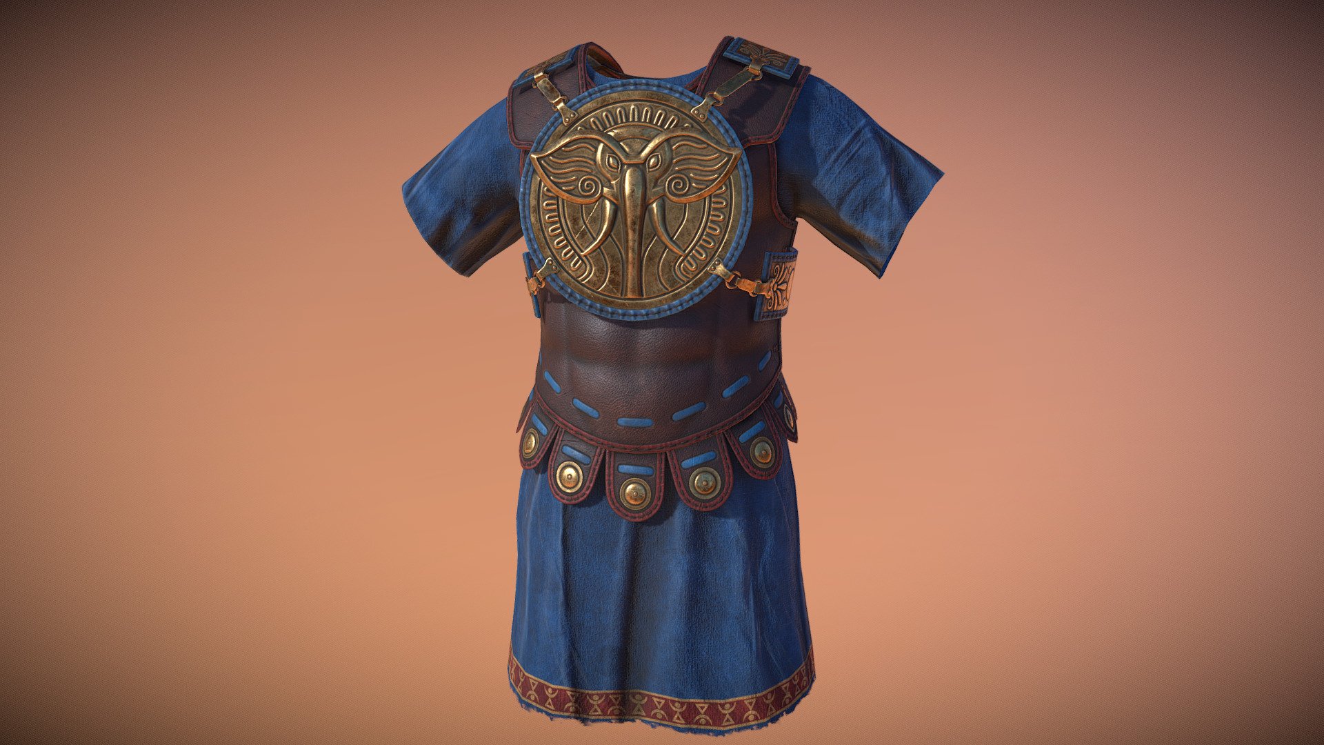 Carthaginian Muscle cuirass with Cardiophyax - 3D model by Garrettich ...