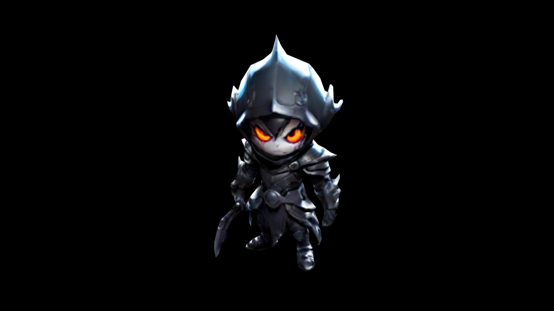Angry animated character with glowing eyes and d - Download Free 3D ...