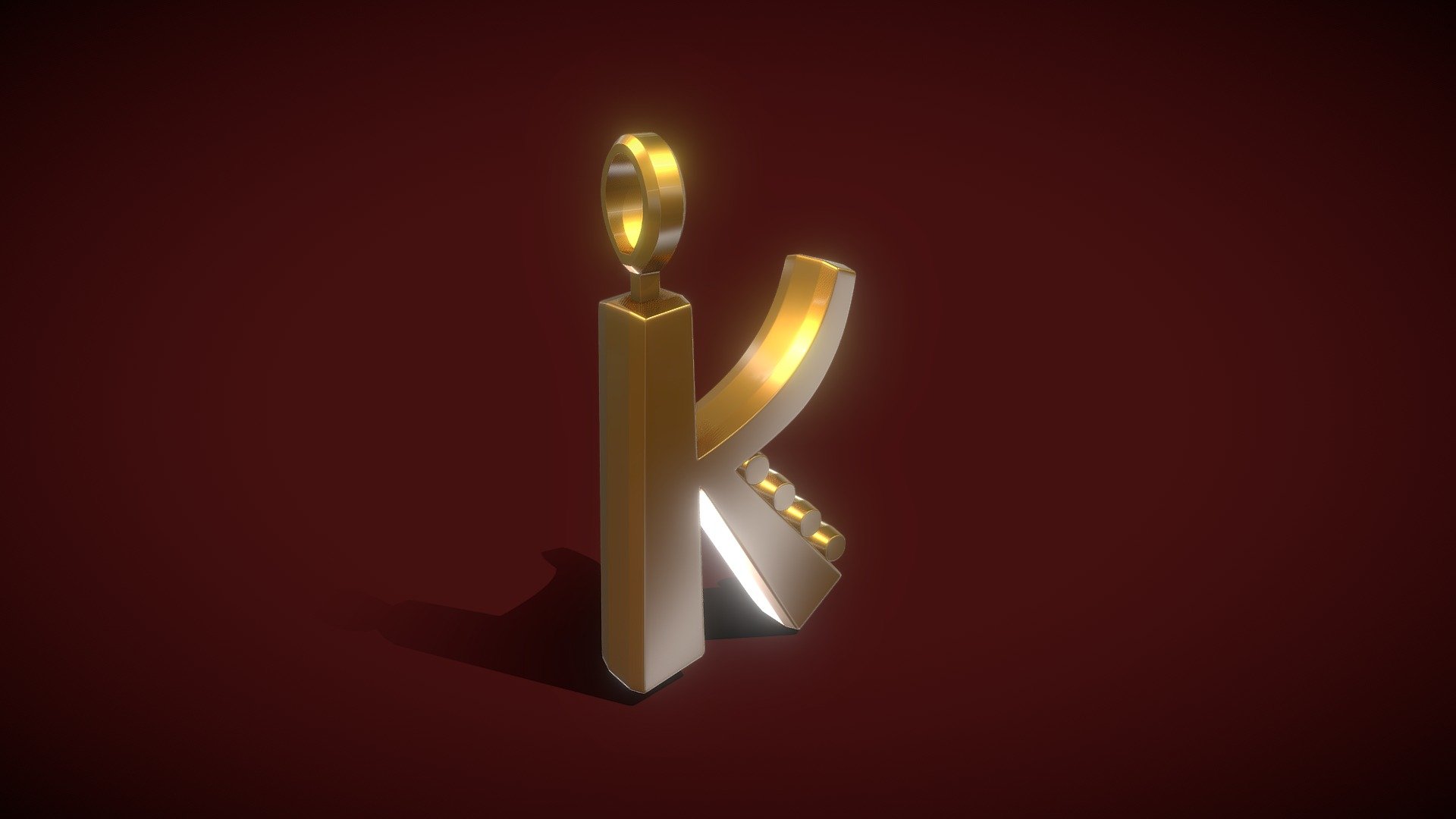 K Letter Pendant Gold - Buy Royalty Free 3D model by Sandeep Choudhary ...