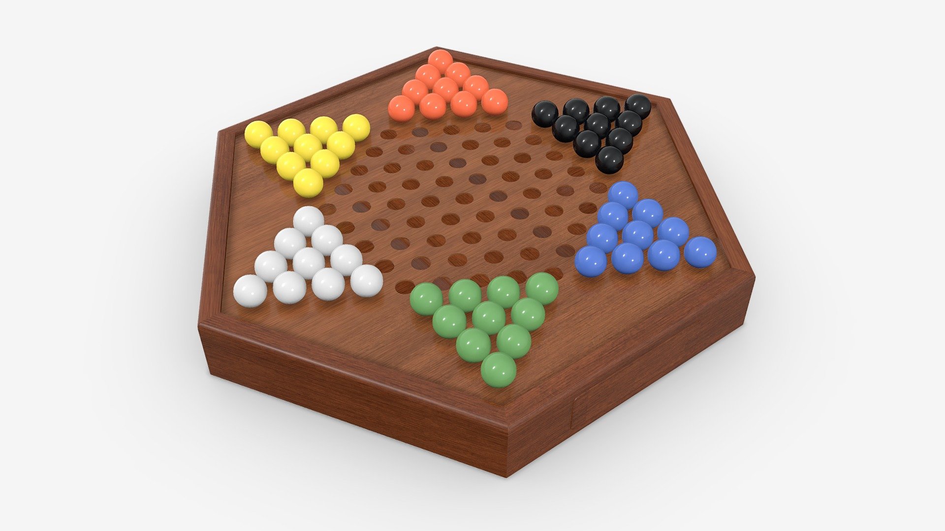 Chinese Checkers Wooden Board Table Game Unboxed - Buy Royalty Free 3D model by HQ3DMOD ...