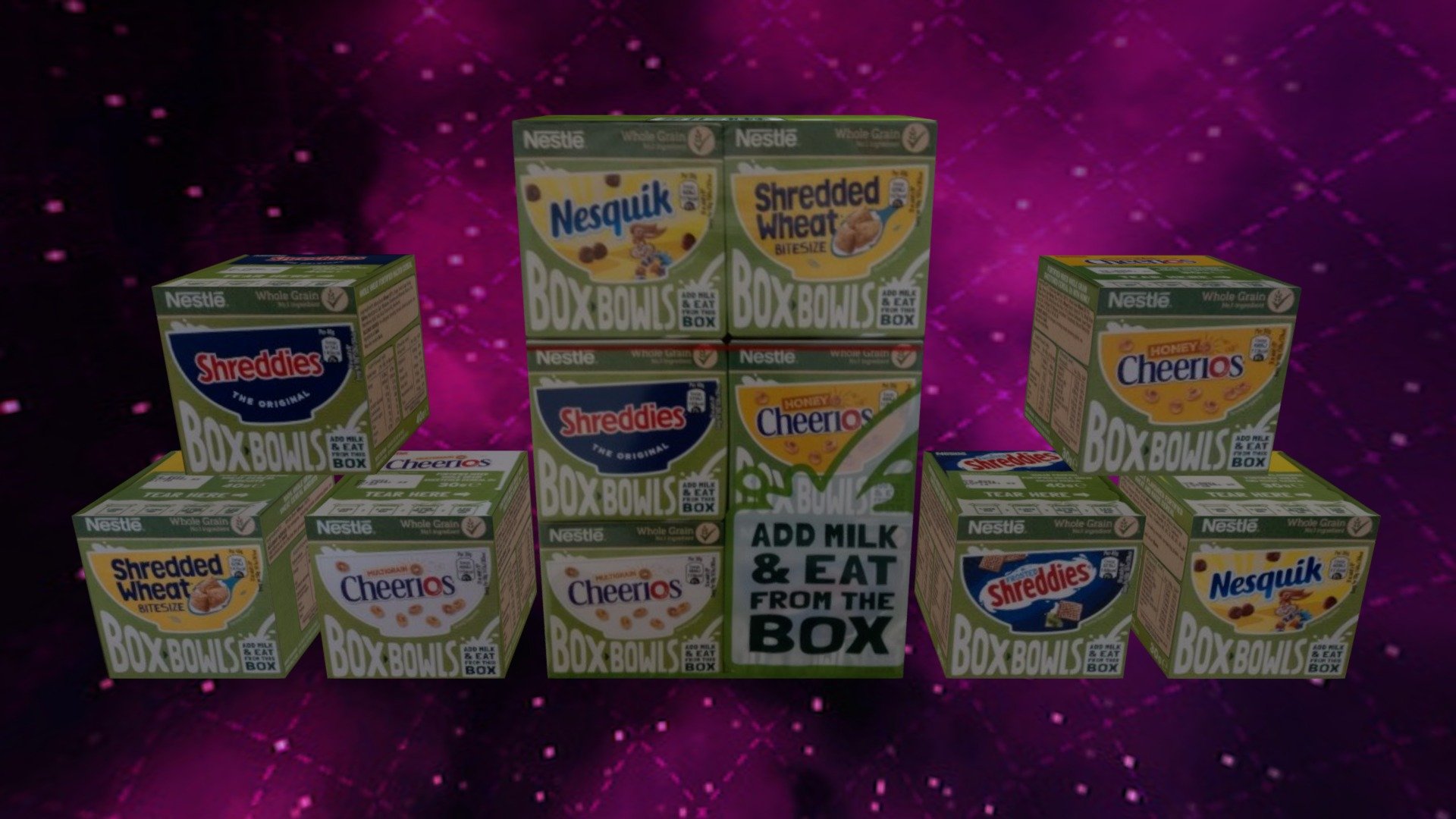 Nestle Box Bowls .glb FREE Low Poly - Download Free 3D model by ...