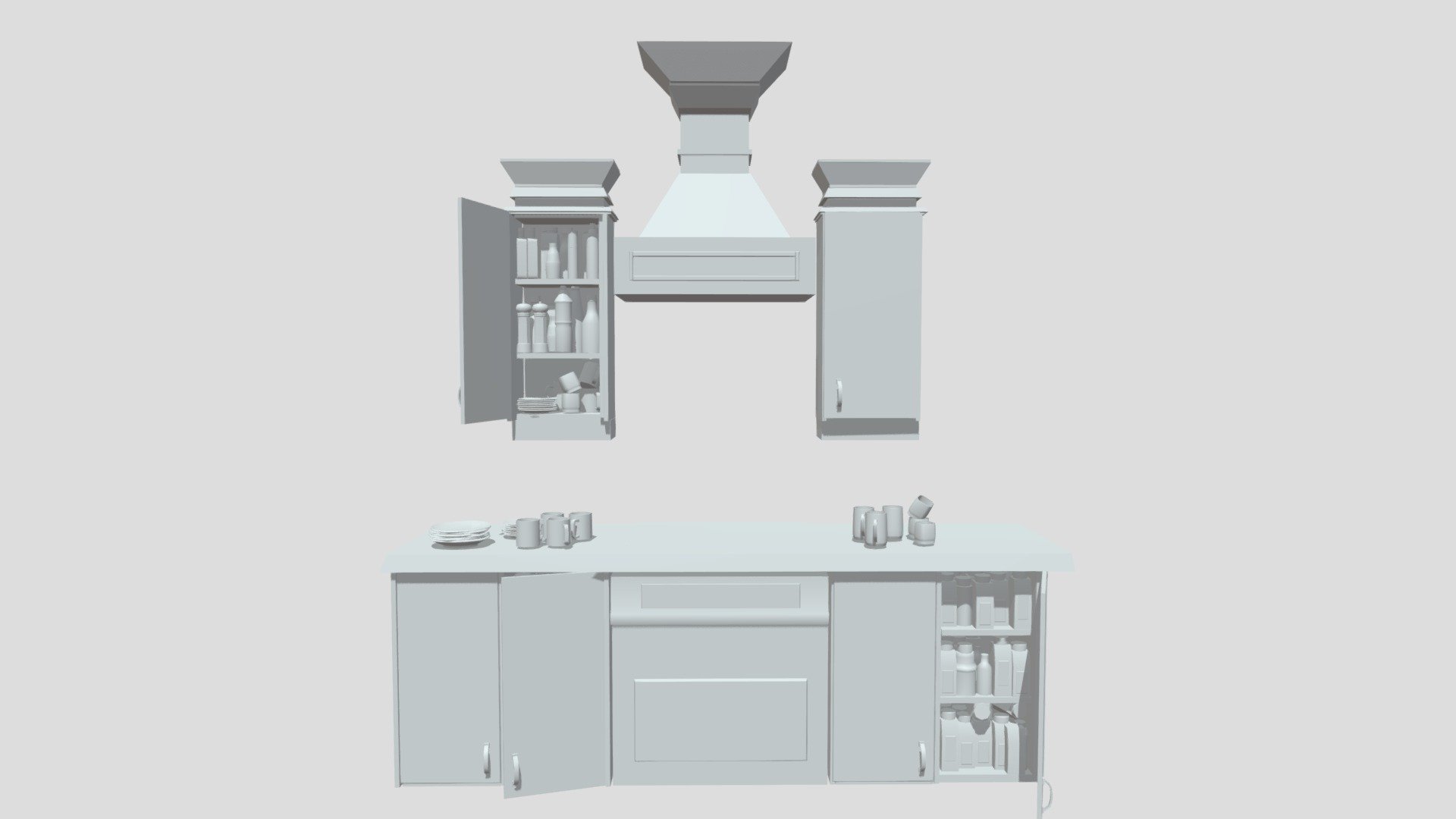 kitchen cabinets - Download Free 3D model by Olga (@Olgaiv) [0393cc2 ...