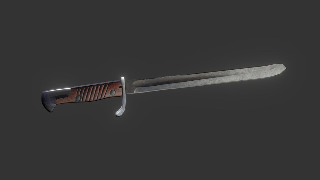 German WW1 Saw Back Butcher Bayonet 1915 - 3D model by BehrtronStudios ...