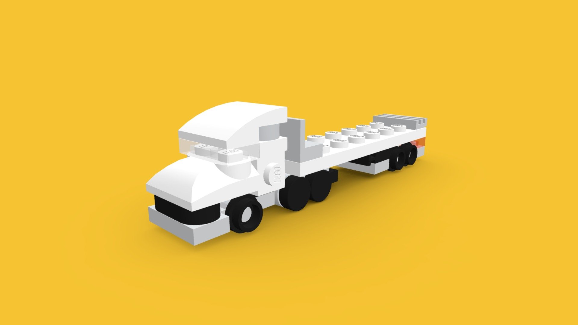 LEGO Micro Flatbed Trailer Truck MOC [#0235] - Download Free 3D model ...