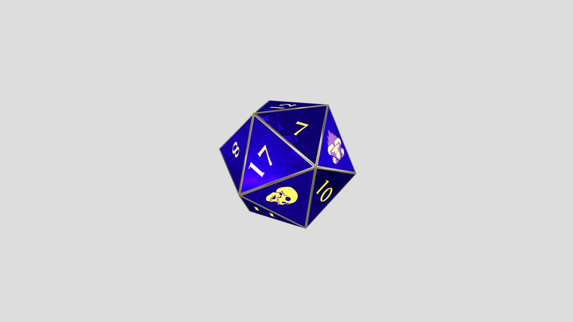 D20 Blue Metal Dice - Download Free 3D model by Guilherme Guimaraes ...