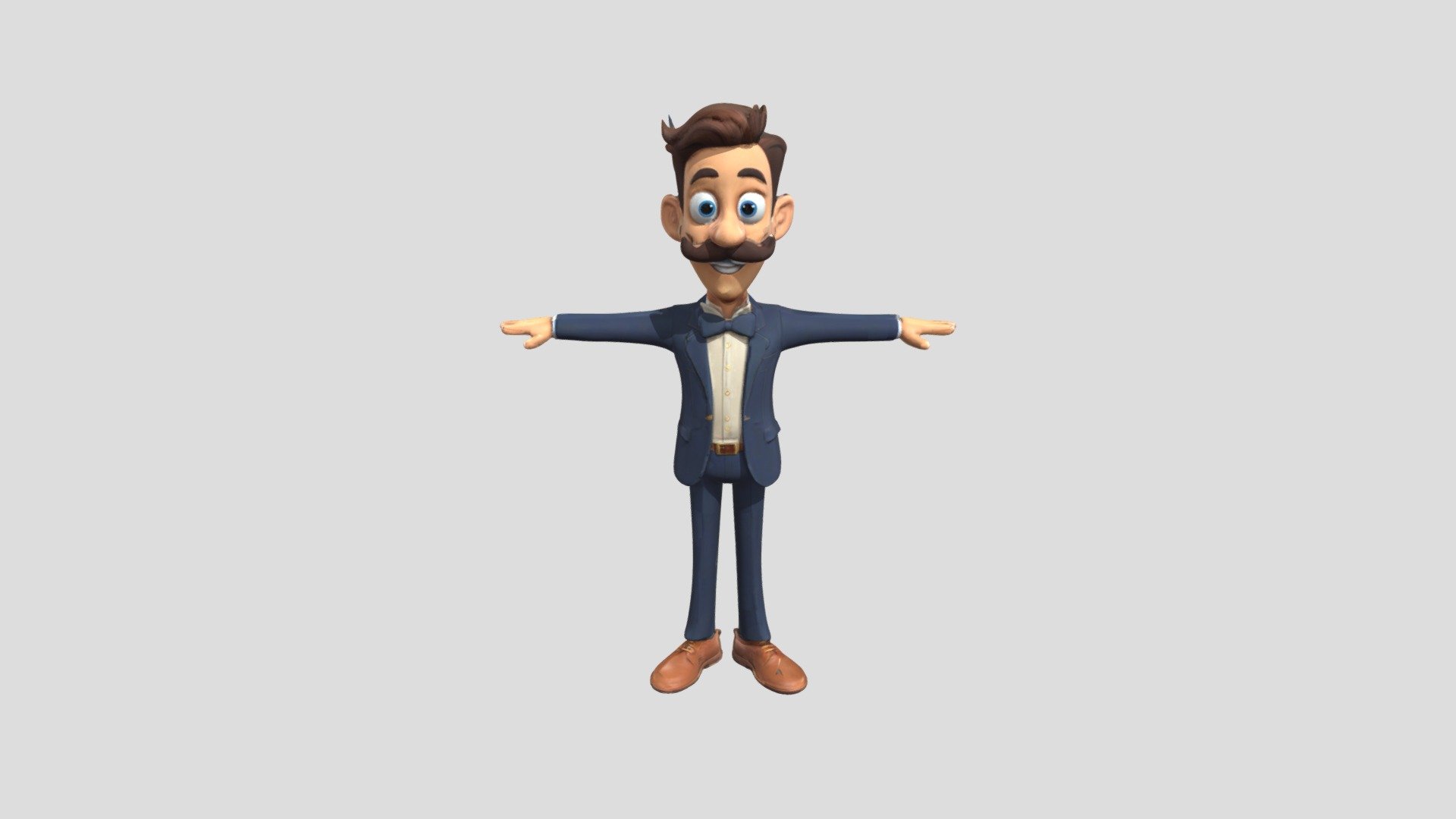 Dapper Cartoon Man - 3D model by dewanishesh346 [03aaf53] - Sketchfab