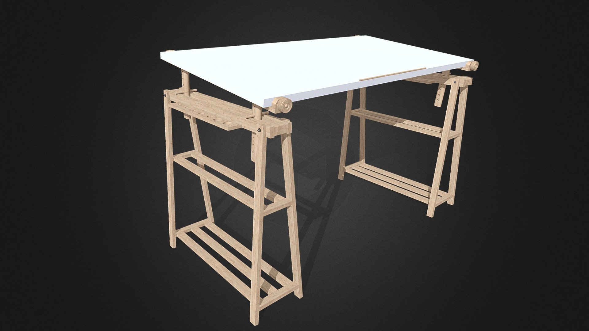Bureau sur tréteaux - 3D model by Turian50 [03b4509] - Sketchfab