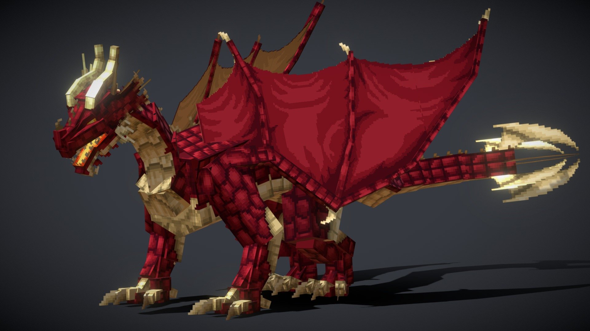Scarlet Dragon - 3D model by Banathe [03b874e] - Sketchfab