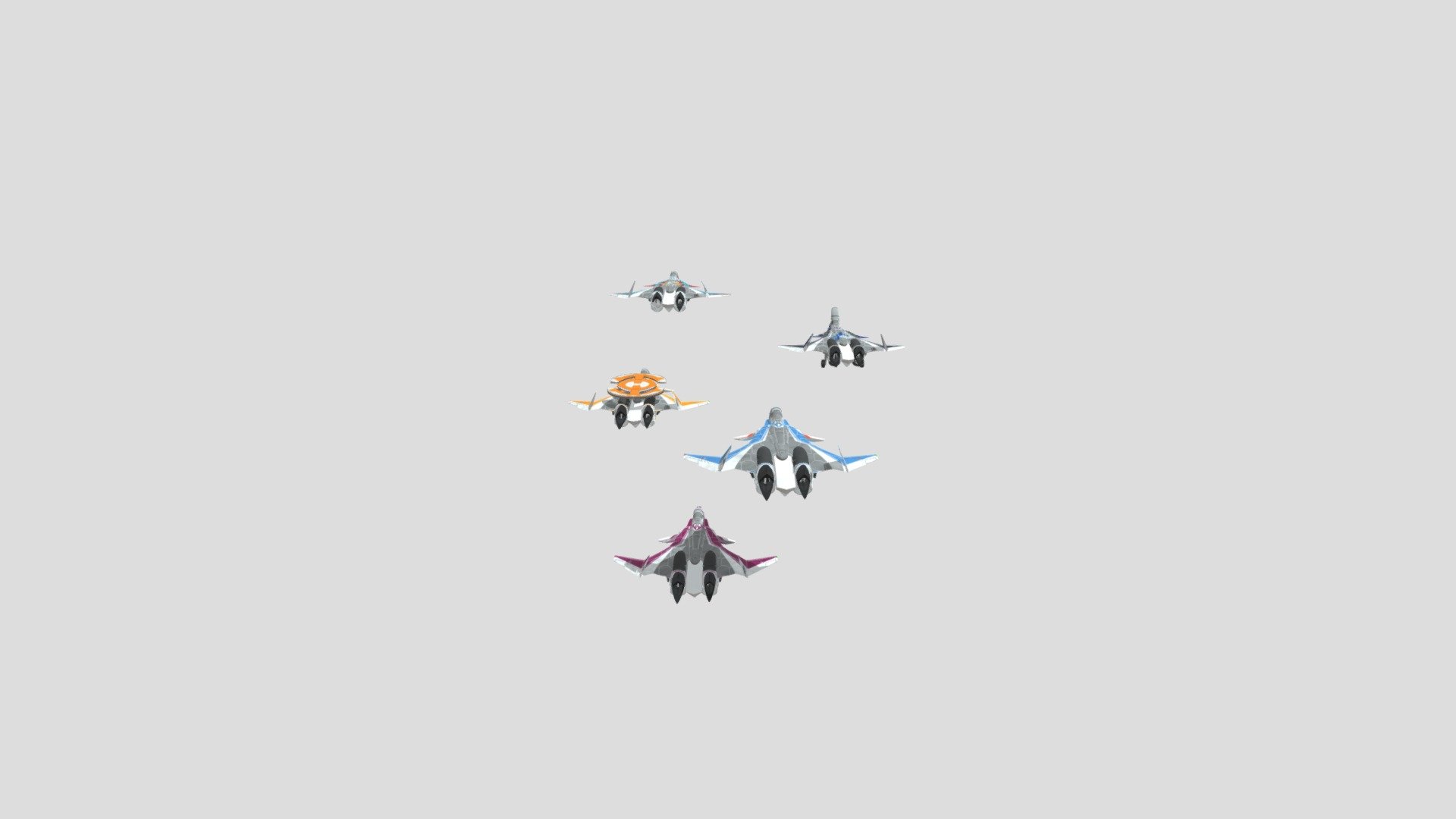 Macross Delta VF-31 Siegfrieds Squad Fly-by - Download Free 3D model by ...