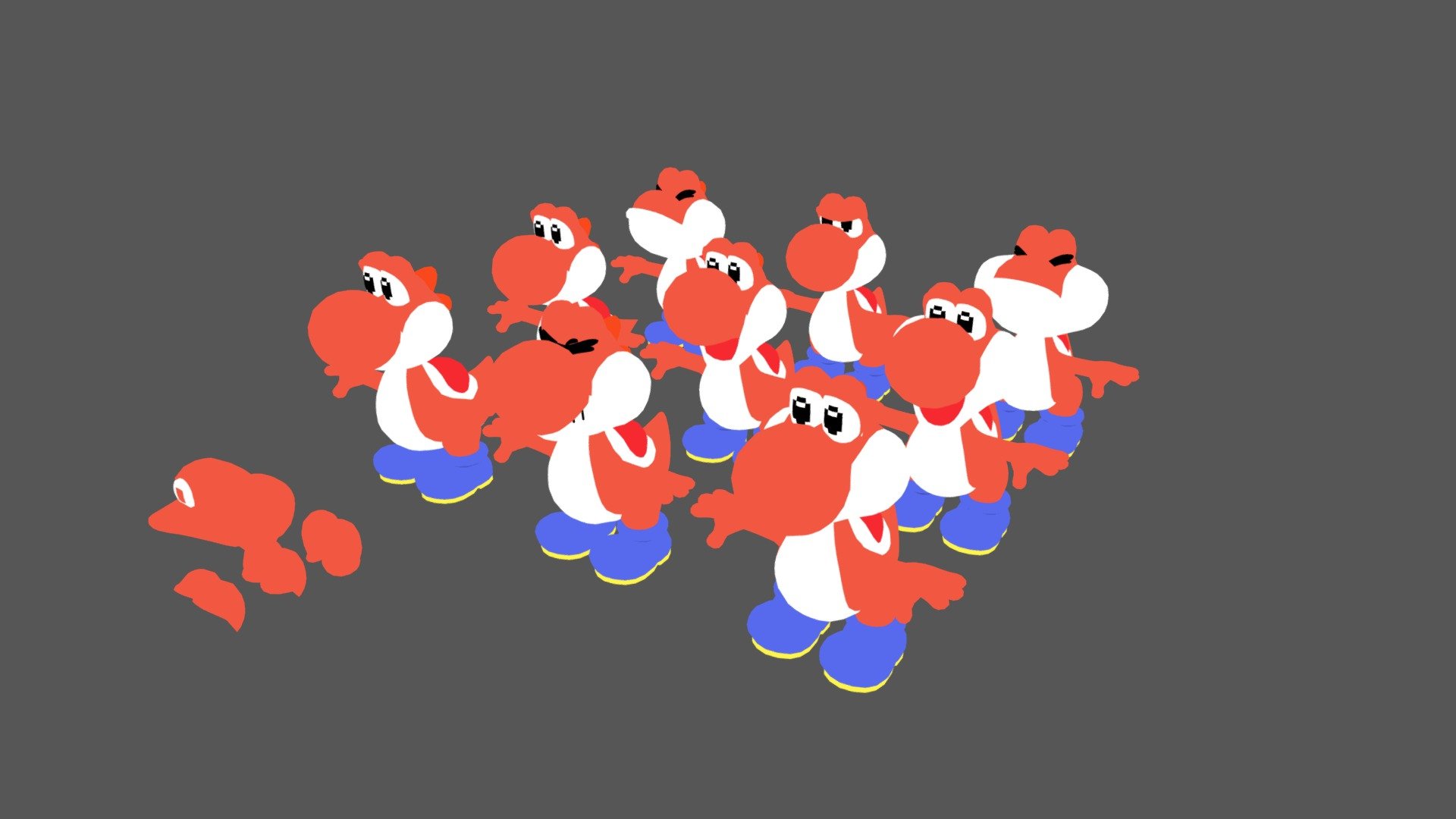 Yoshi (Red) - Download Free 3D model by Mariokart07 [03c05f6] - Sketchfab