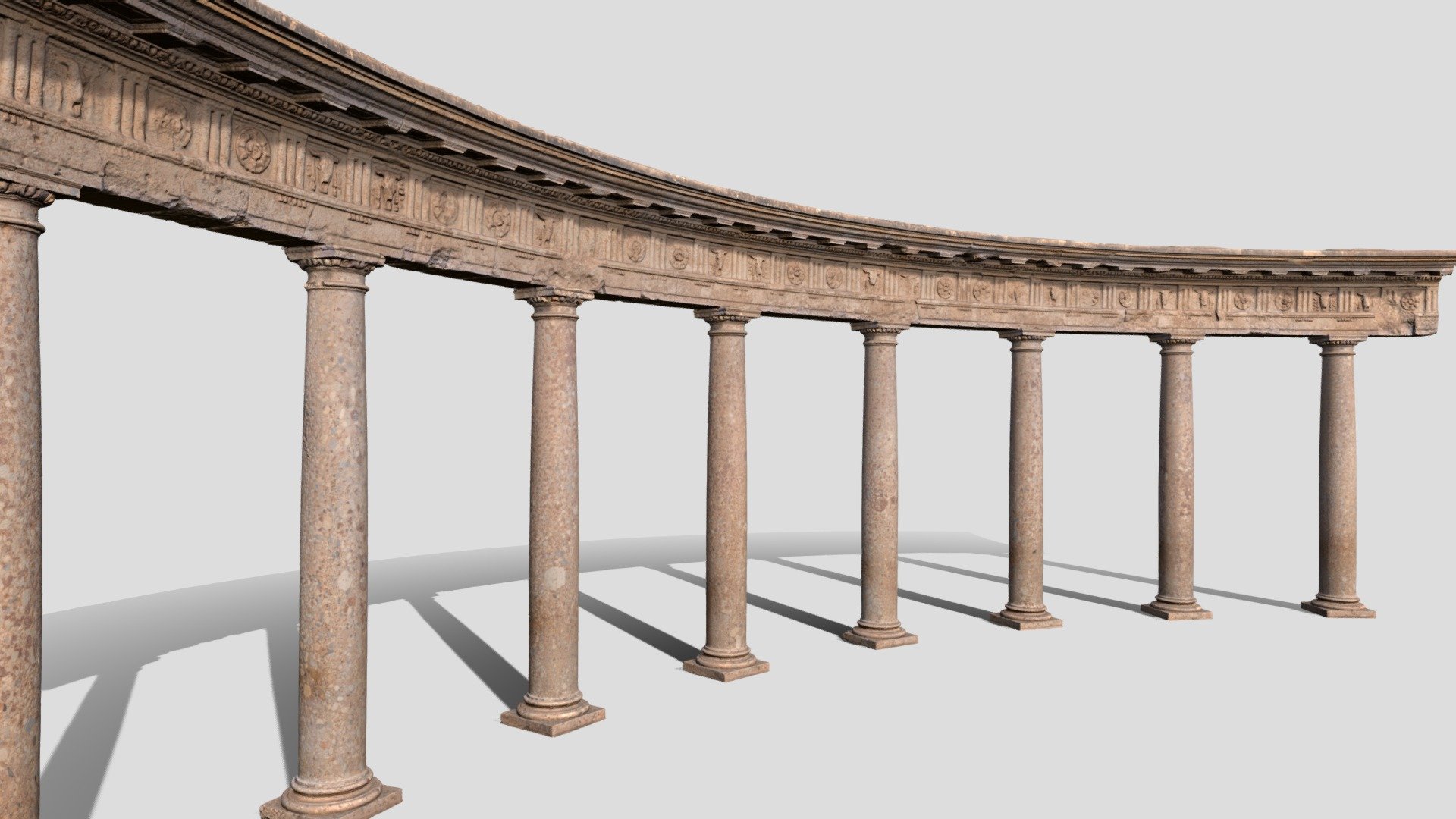 Curved Colonnade, Palace of Charles V - 3D model by adrianovalentini ...