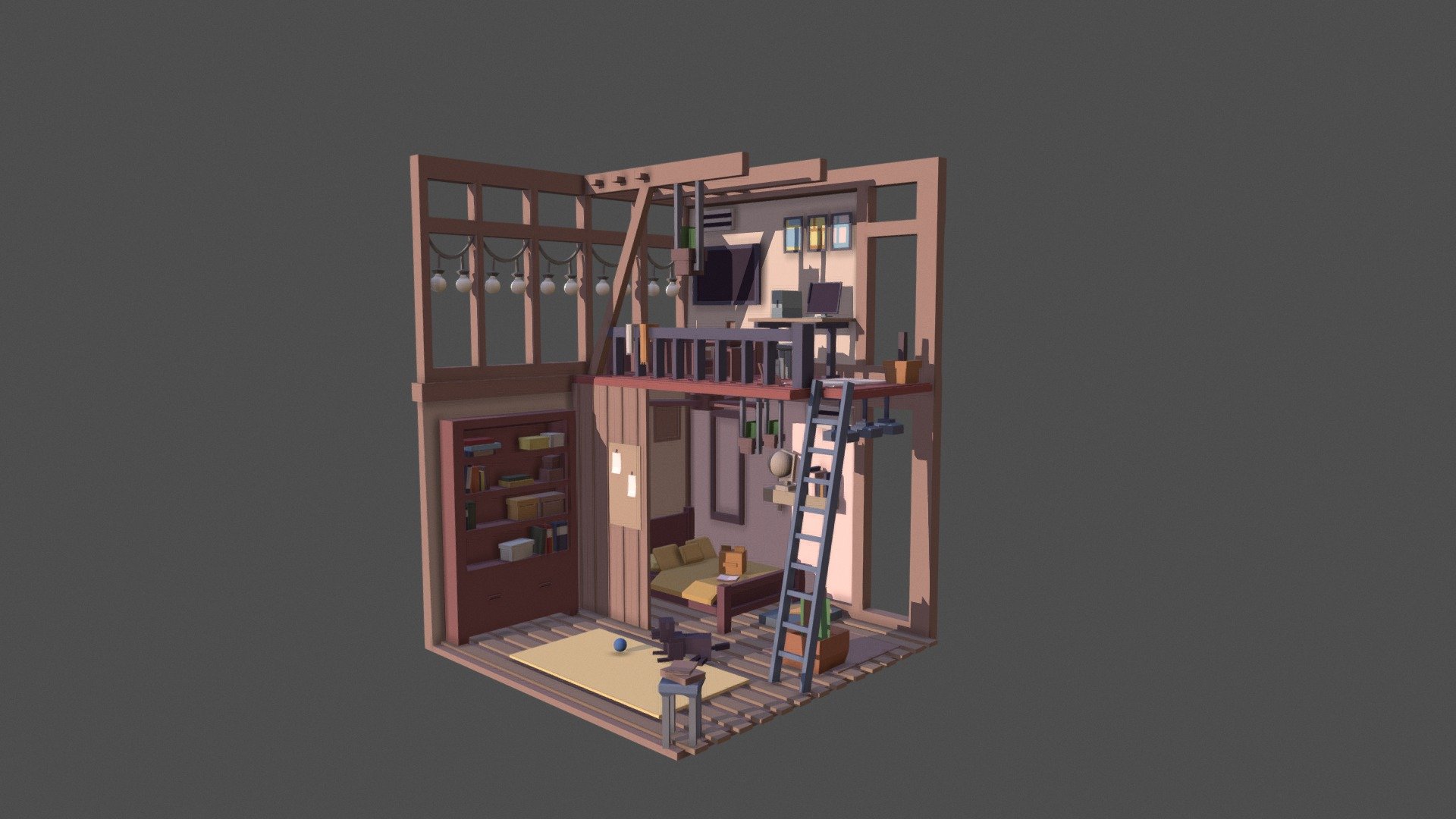 First Room Practice - 3D model by pink_moonbow [03c6d65] - Sketchfab