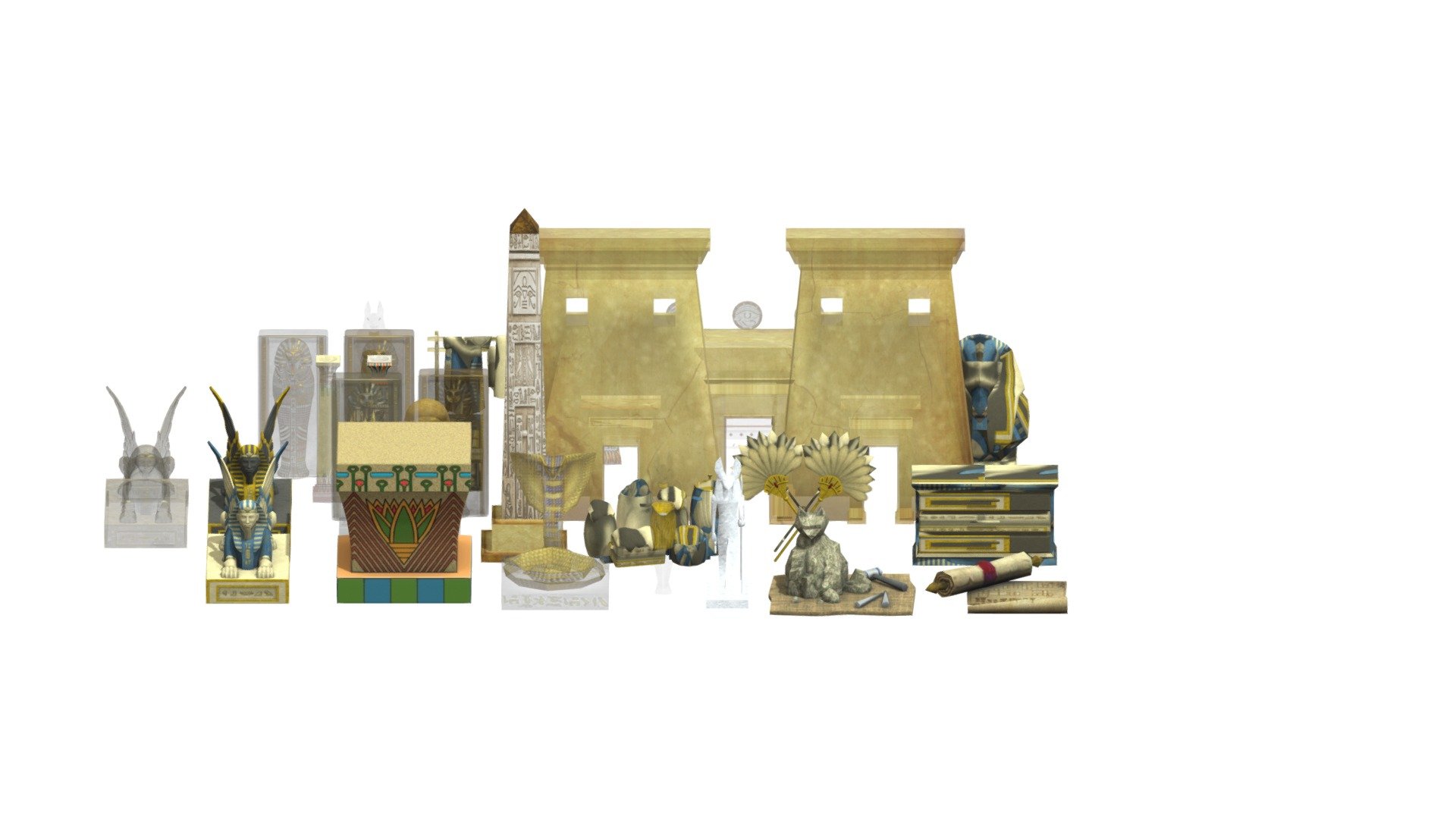 Egyptian Set - 3D model by Cyanex1702 [03cd5bf] - Sketchfab