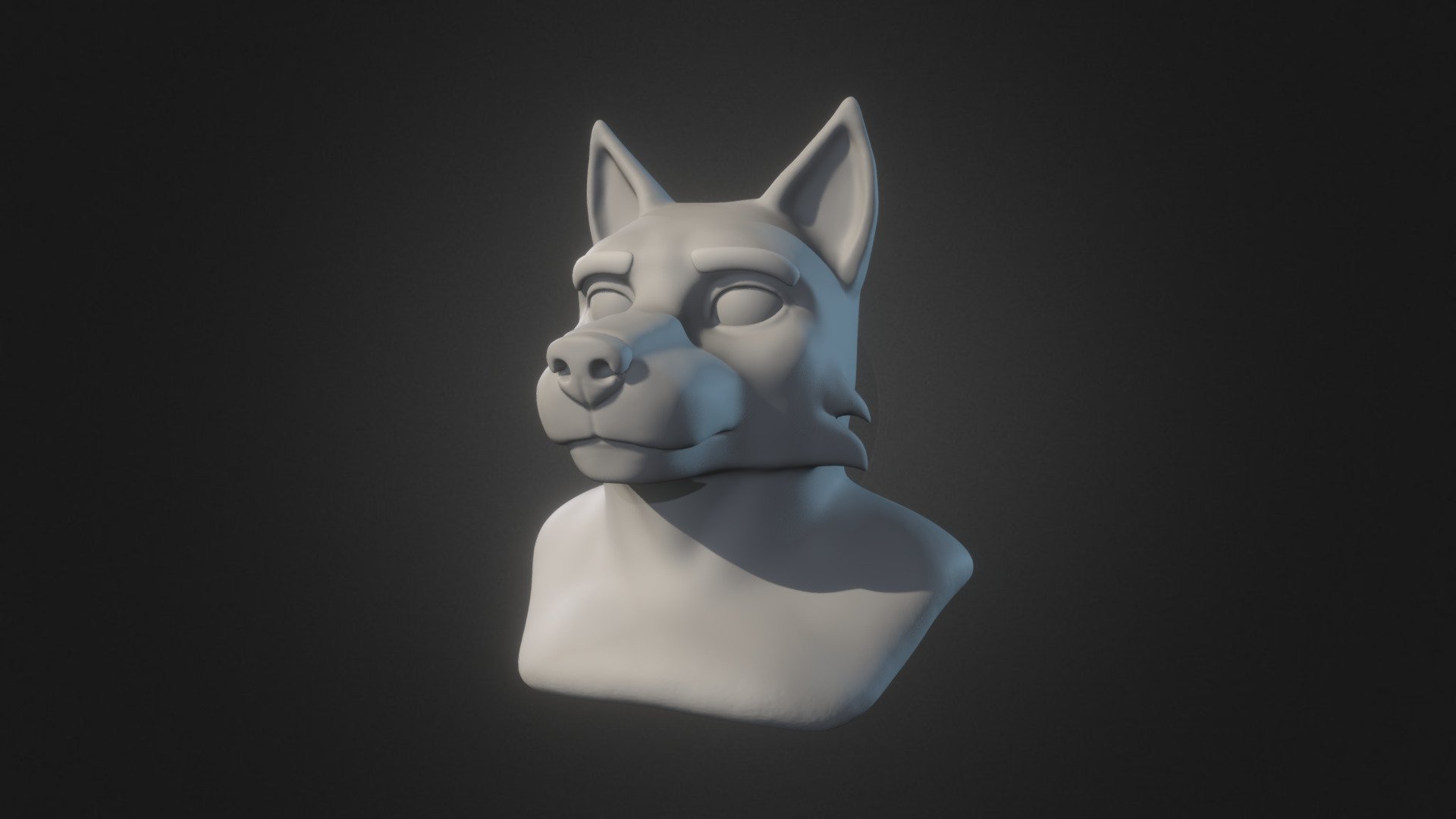 Anthro Wolf Bust - 3D model by superthing [03d04f9] - Sketchfab